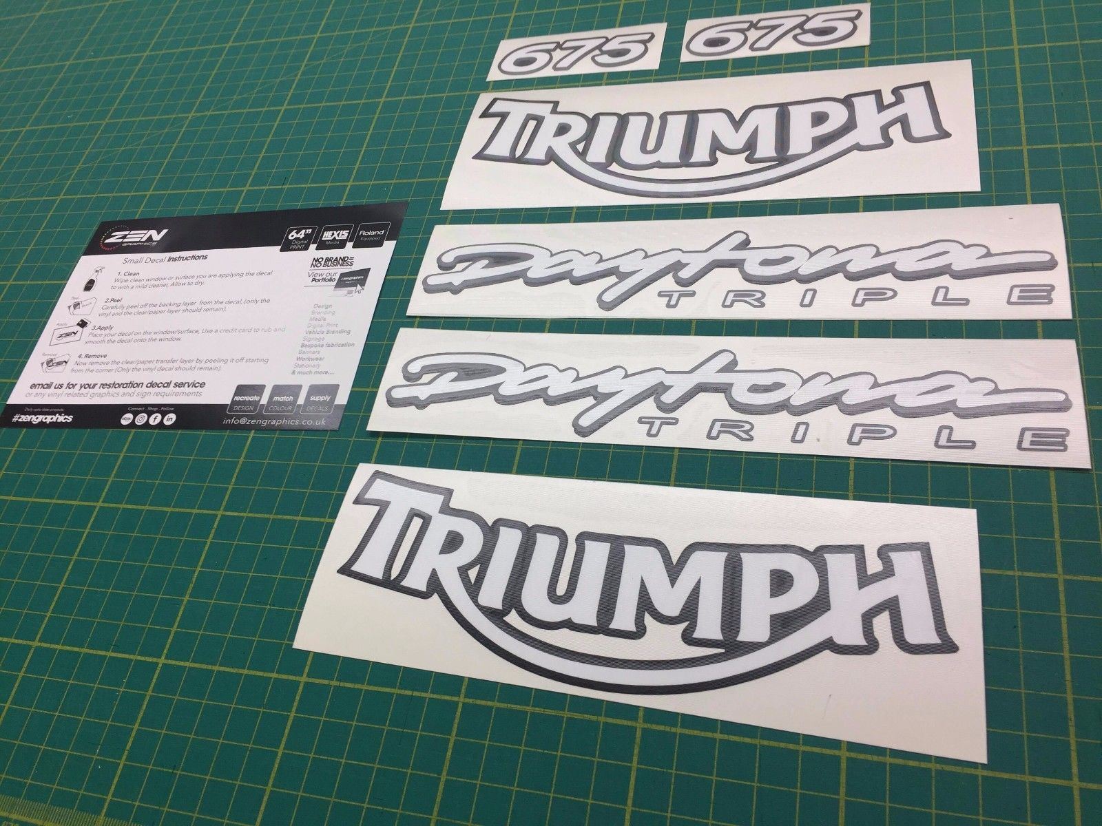 Zen Graphics - Triumph Daytona Triple graphics set decals stickers 675