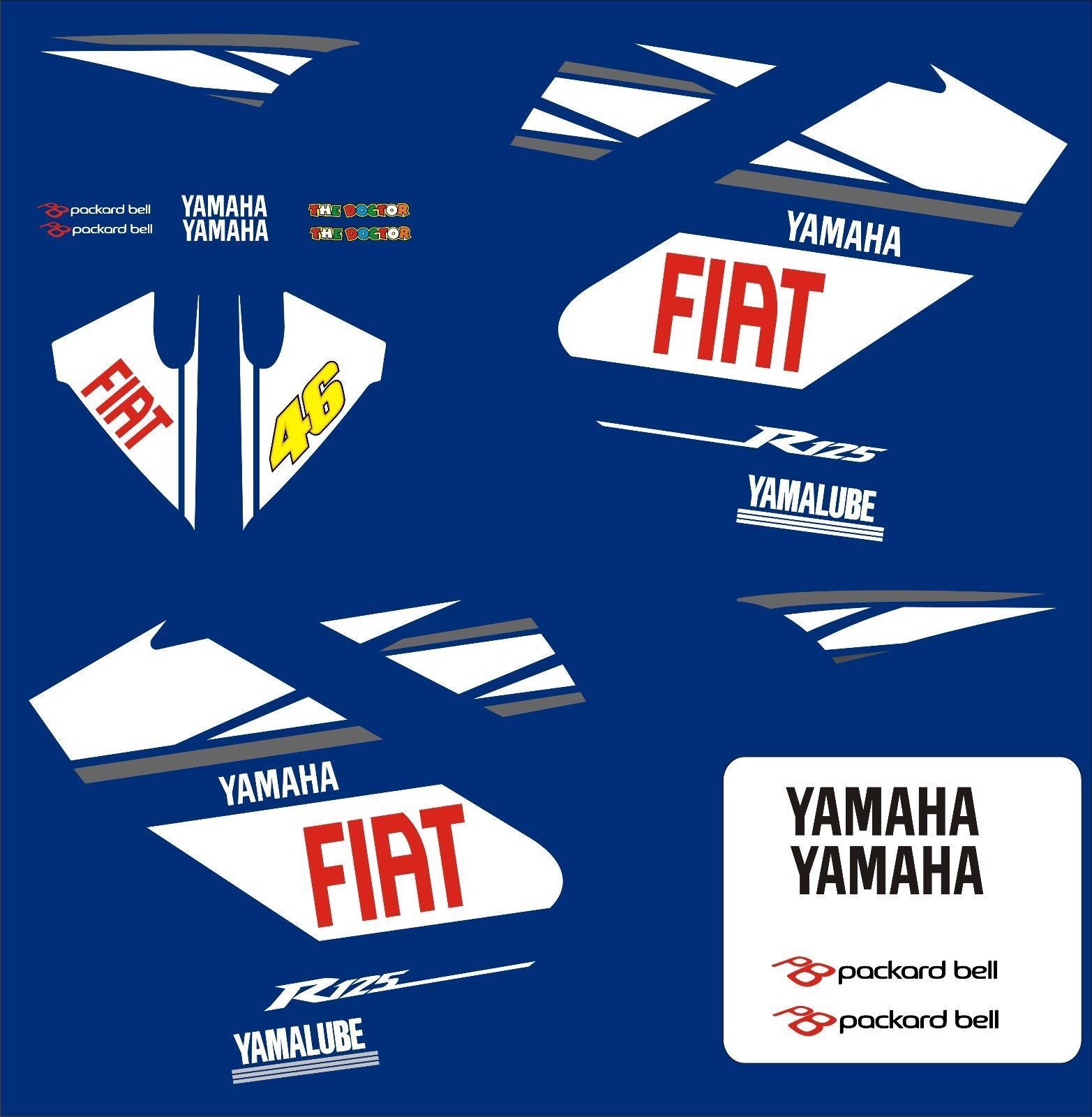 Zen Graphics - Yamaha YZF-R125 Fiat Rossi moto GP Decals / Sticker kit