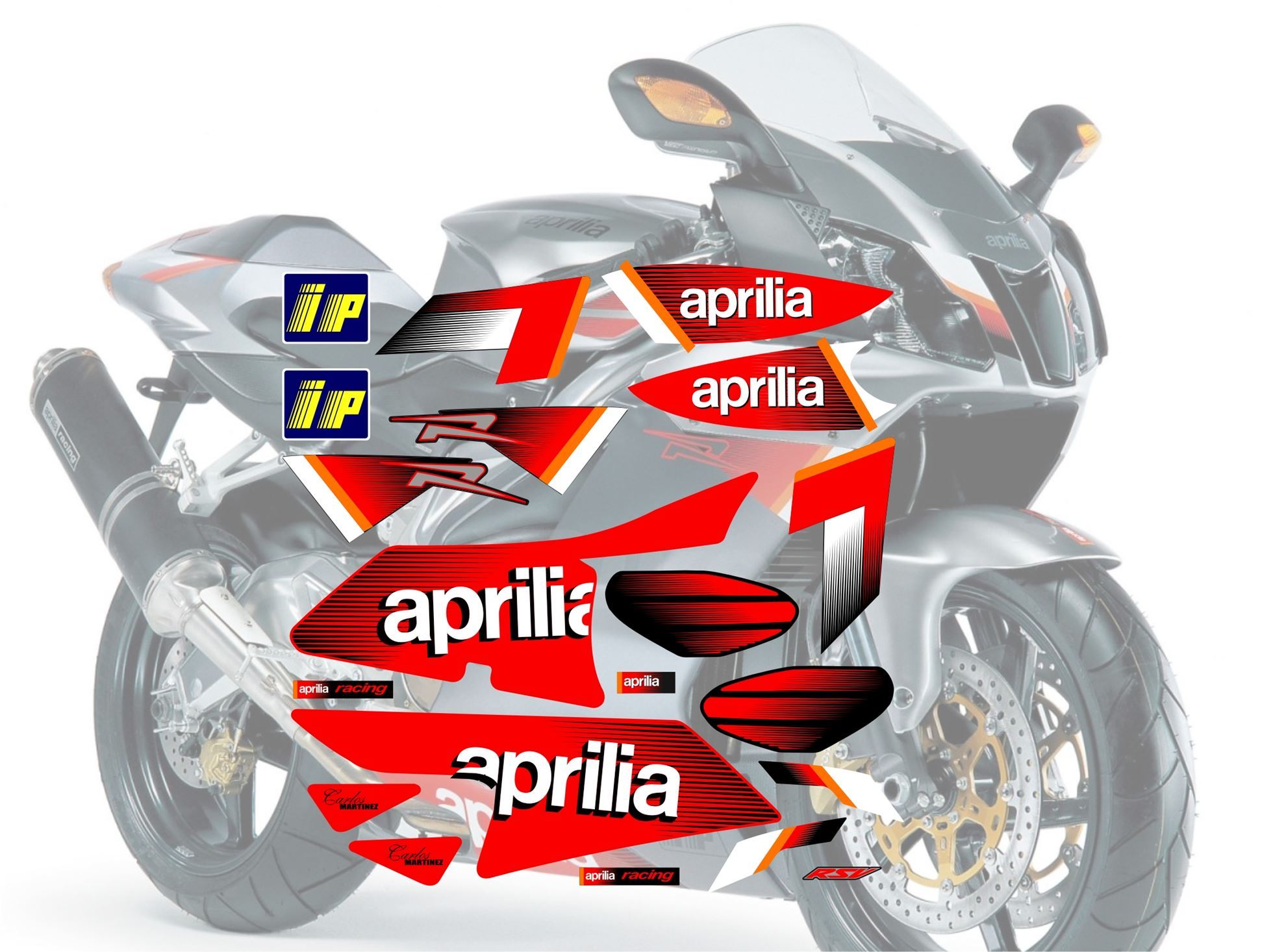 Zen Graphics - Aprilia RSV Mille 1000R 2004 replacement Decals / Stickers