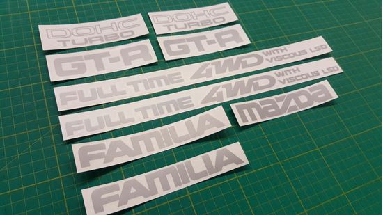 Zen Graphics - Mazda Familia 323 GT-R replacement Decals / Stickers