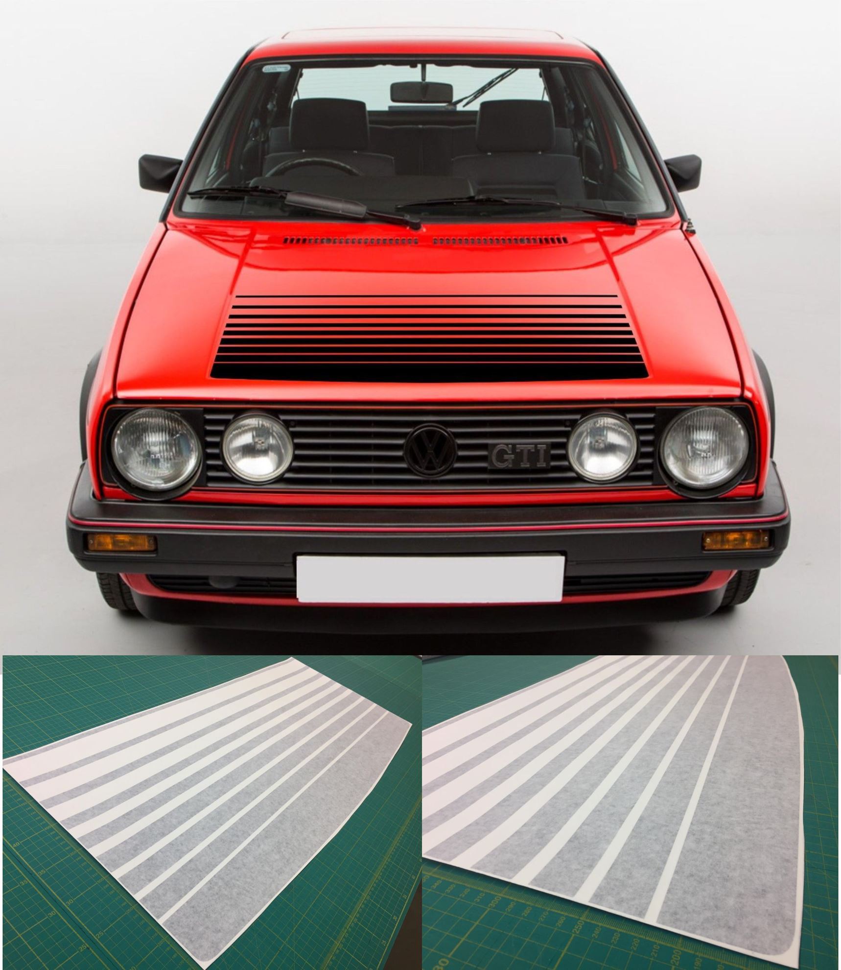 Zen Graphics - MK2 Golf / Jetta Bonnet fade Stripes / Sticker