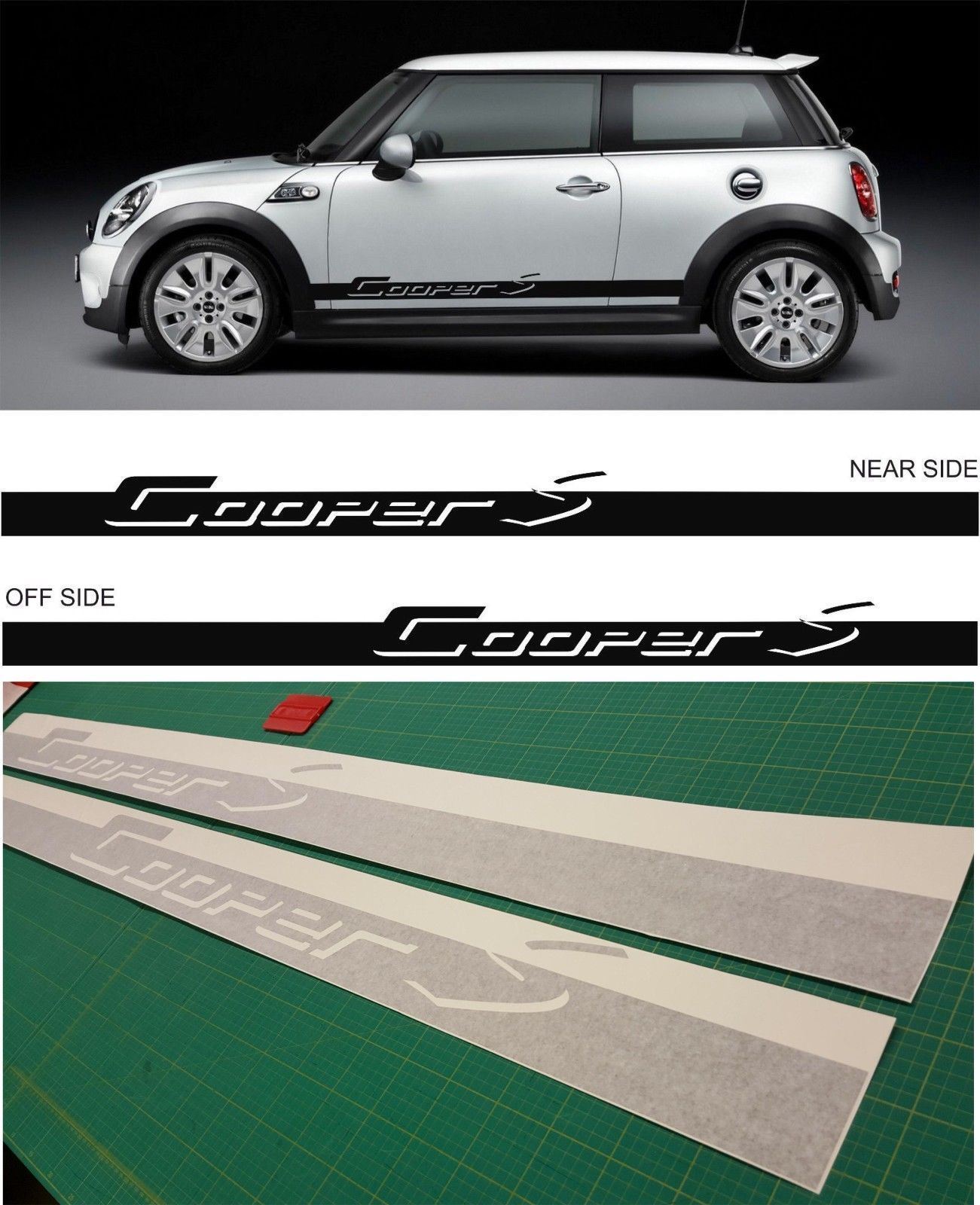 Zen Graphics - Mini Cooper S side stripes / Decals / Stickers - copy