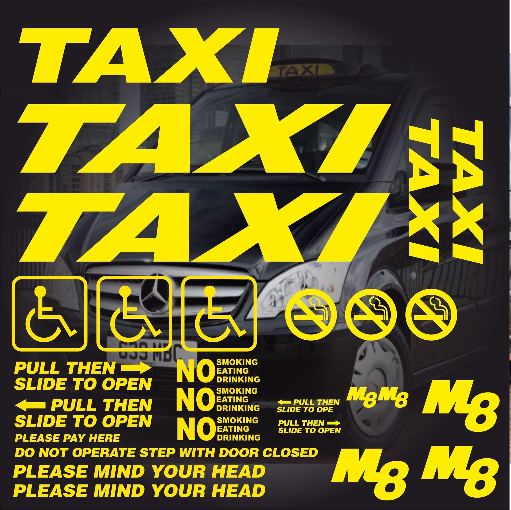 Zen Graphics - Mercedes Vito M8 Taxi Minicab Graphics / Stickers / Decals
