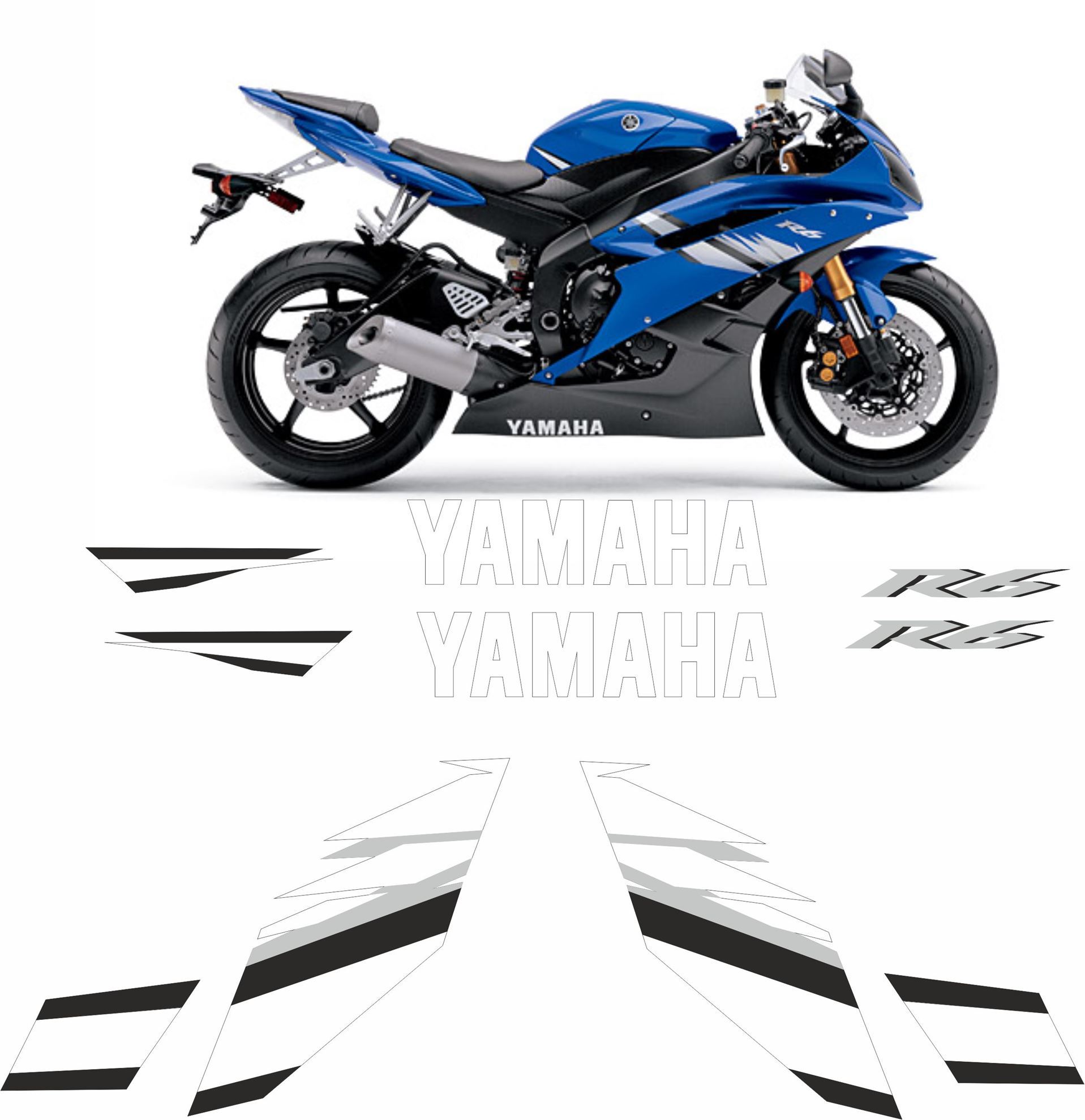 Zen Graphics - Yamaha YZF R6 Blue 2006 replacement Decals / Stickers