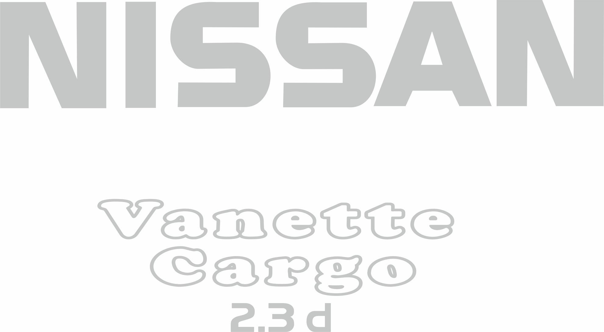 Zen Graphics - Nissan Vanette Cargo 2.3d tailgate / rear replacement ...