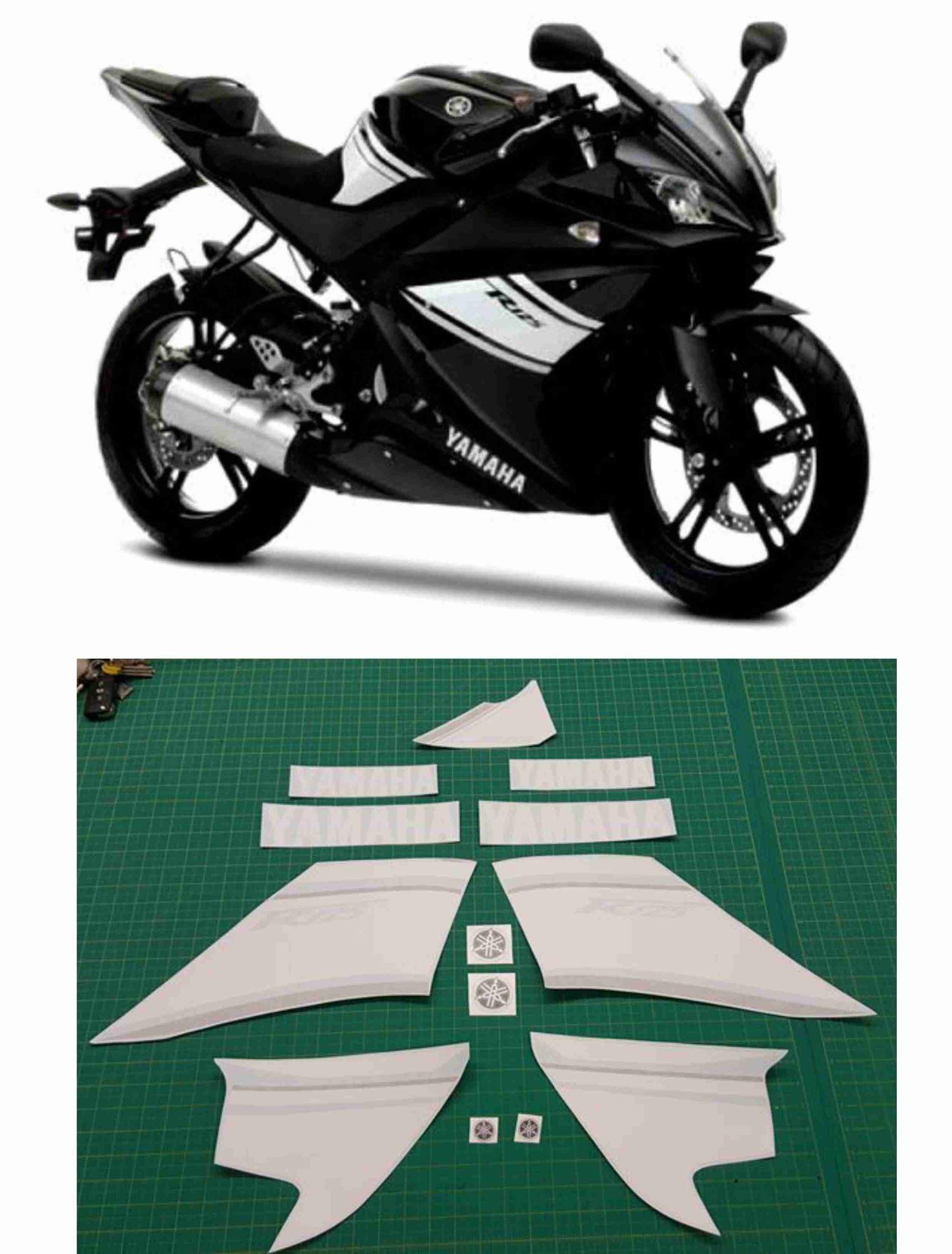 Zen Graphics - Yamaha YZF R125 Replacement Decals / Stickers (Black paint)