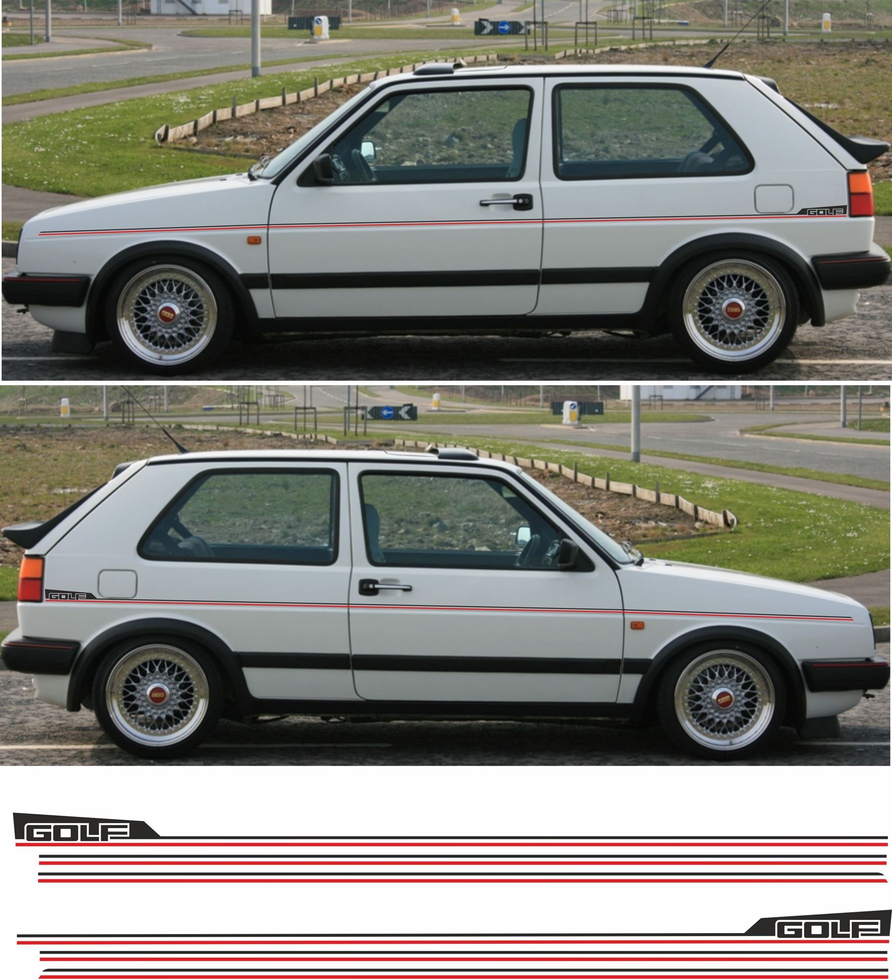 Zen Graphics - MK2 Golf side Stripes and rear quarter "Golf" Stickers ...