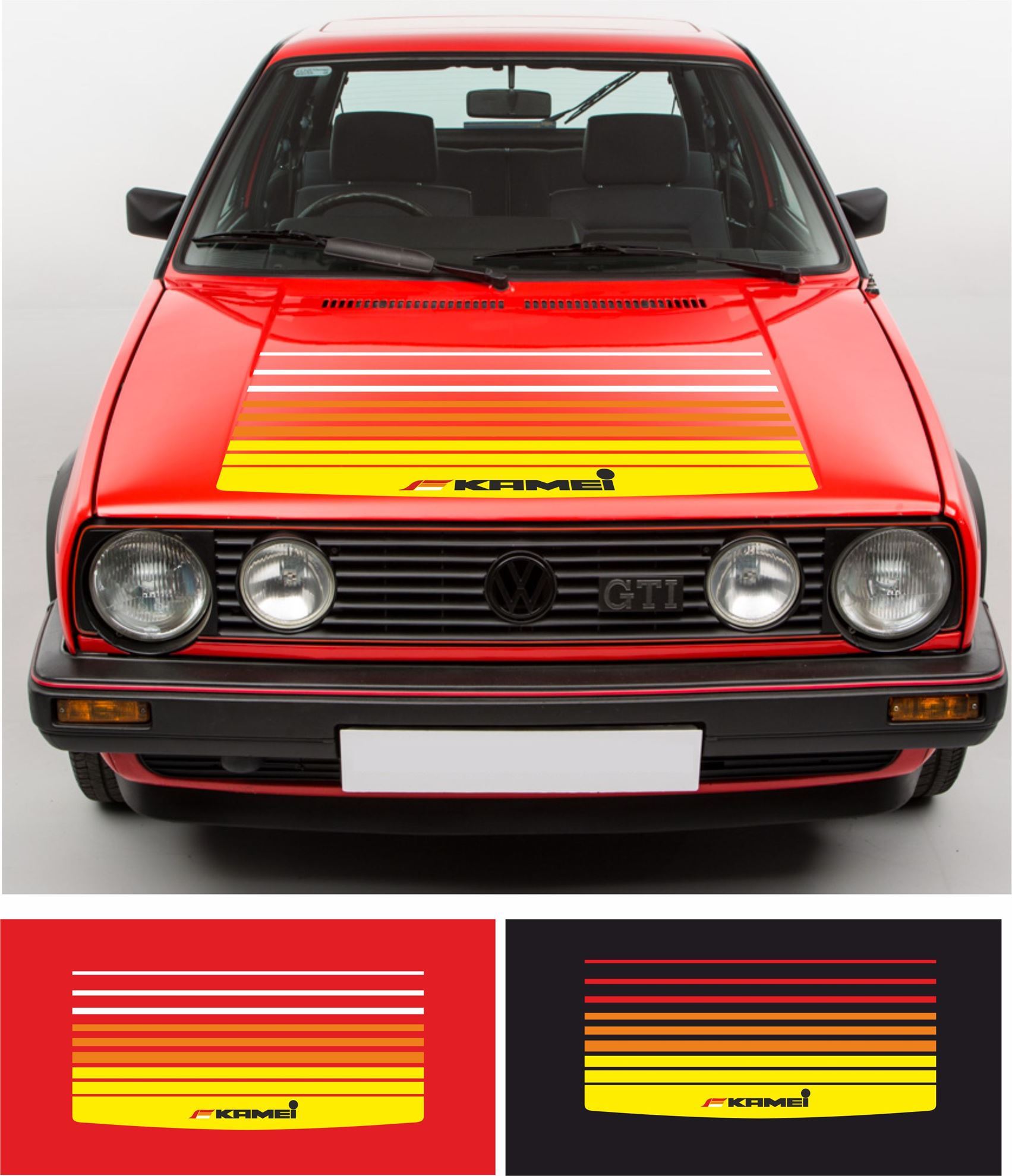 Zen Graphics - MK2 Golf / Jetta "Kamei" Bonnet fade Stripes / Sticker