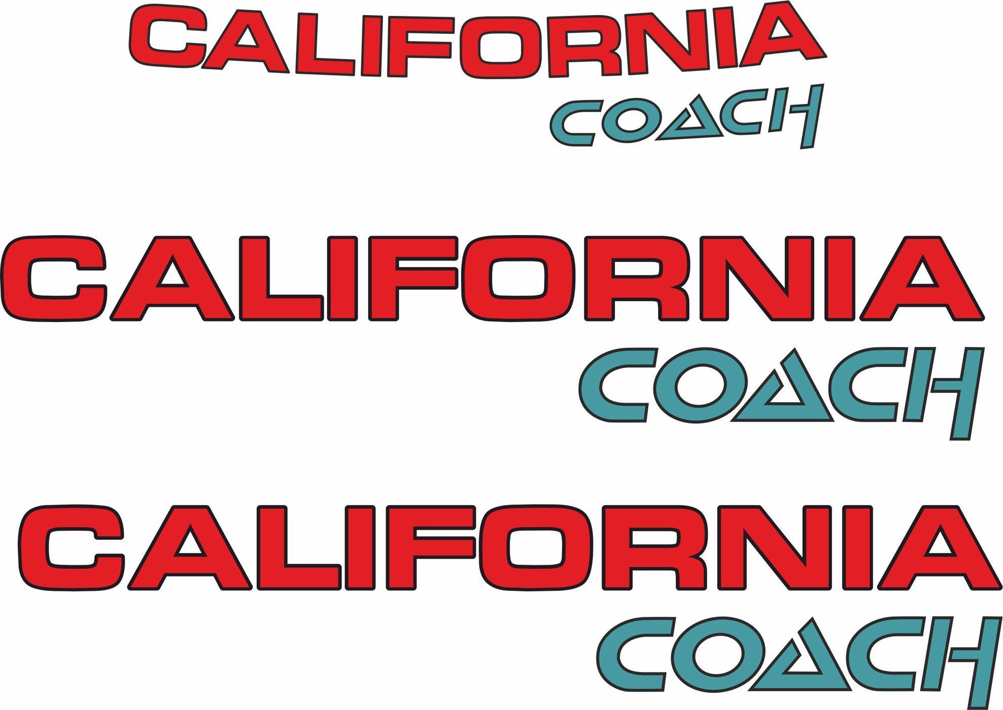 Zen Graphics - T4 California Coach replacement Decals / Sticker RED