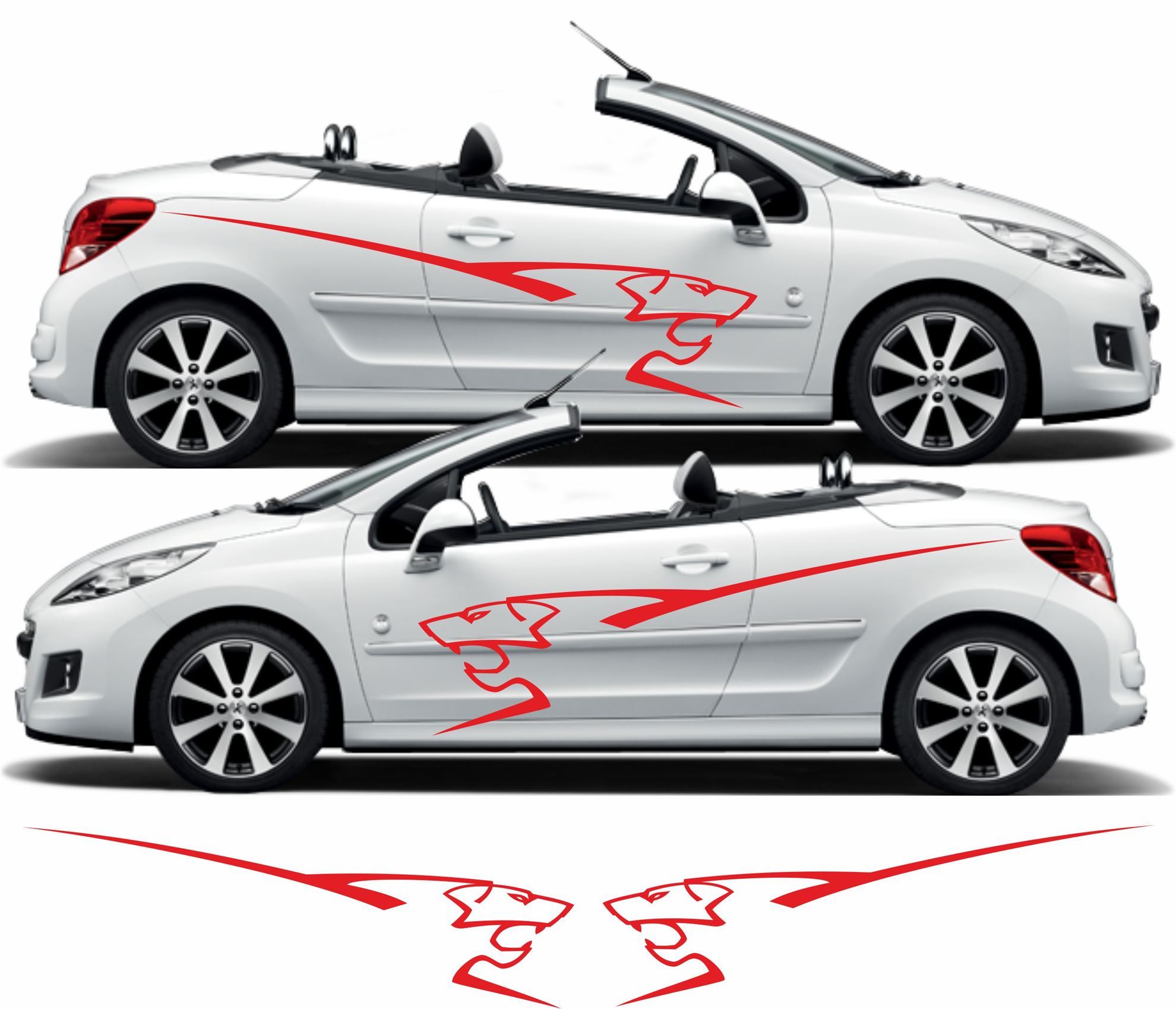 Zen Graphics - Peugeot 207 side lion Graphics / Stickers