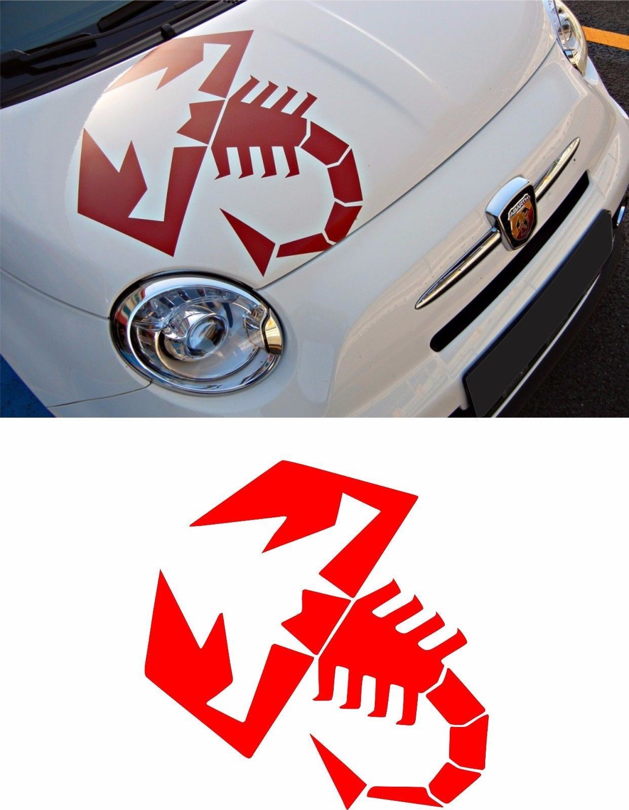 Zen Graphics - Fiat 500 / 595 Abarth Bonnet Scorpion Decal / Sticker