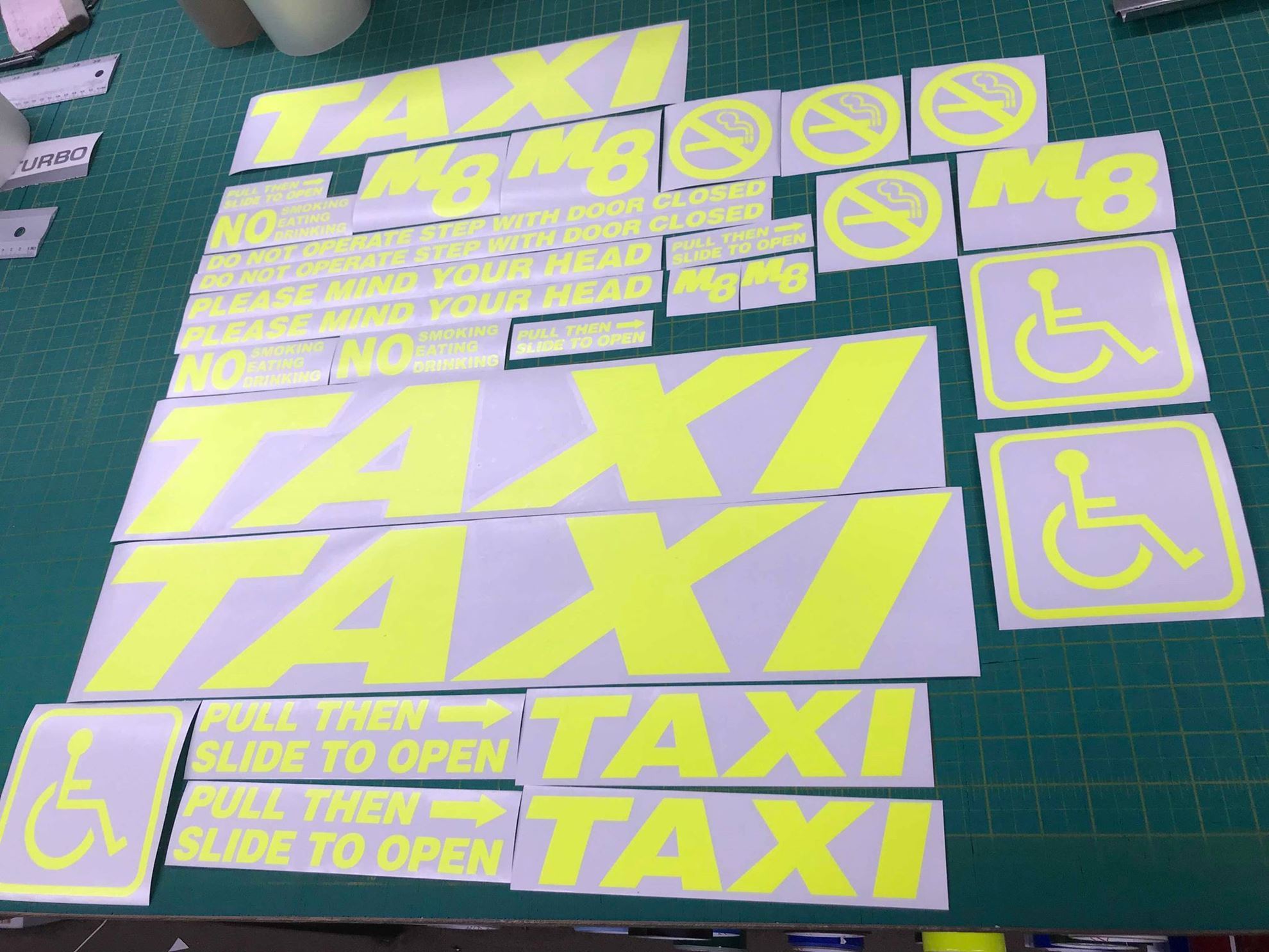 Zen Graphics - Mercedes Vito M8 Taxi Minicab FLOURESCENT Graphics ...