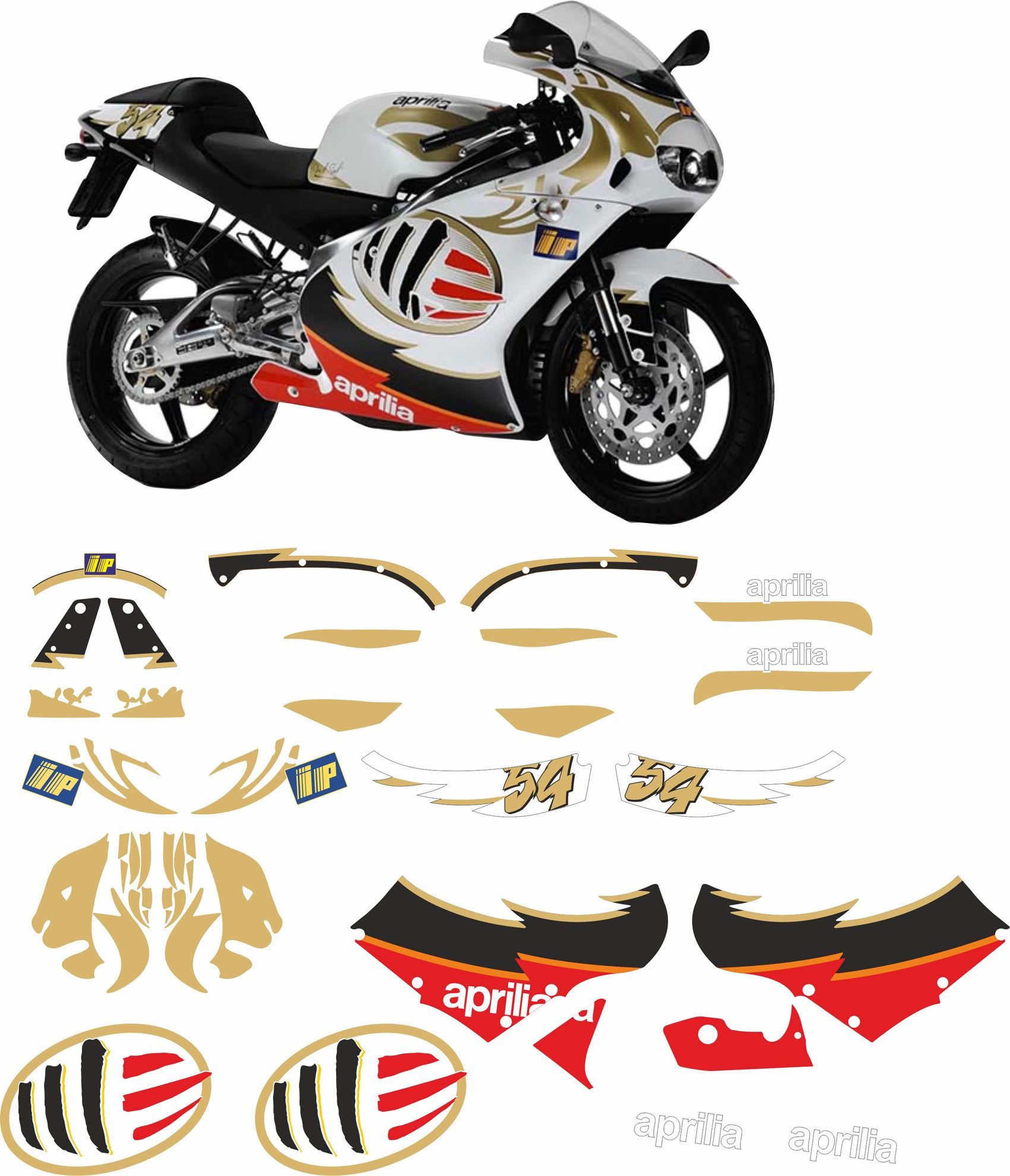 Zen Graphics - Aprilia RS 50 / 125 1999 - 2005 Replacement Decals ...