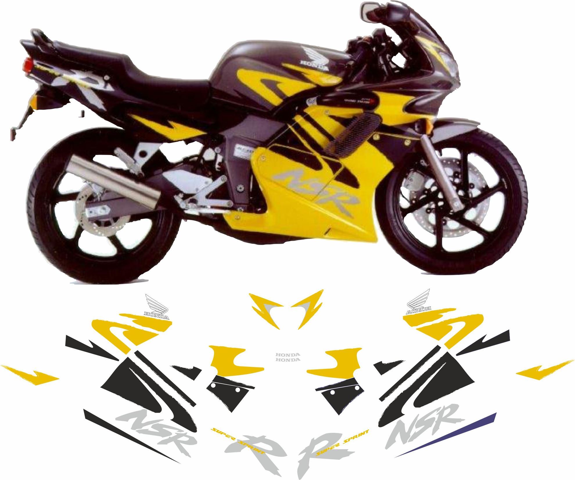Zen Graphics - Honda NSR 125 1998 - 1999 replacement Decals / Stickers