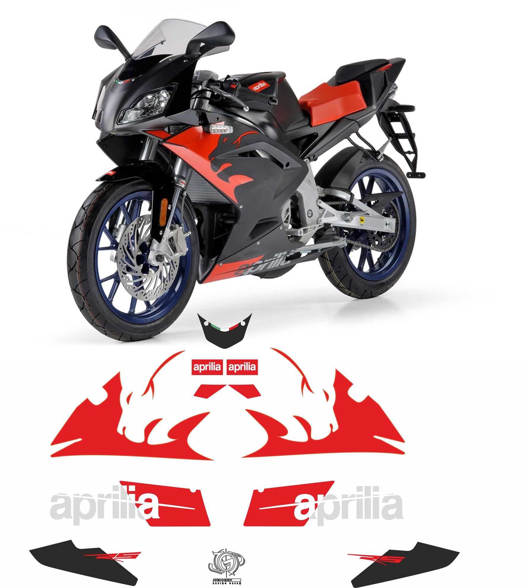 Zen Graphics - Aprilia RS50 R Super Sport 2012 Replacement Decals ...
