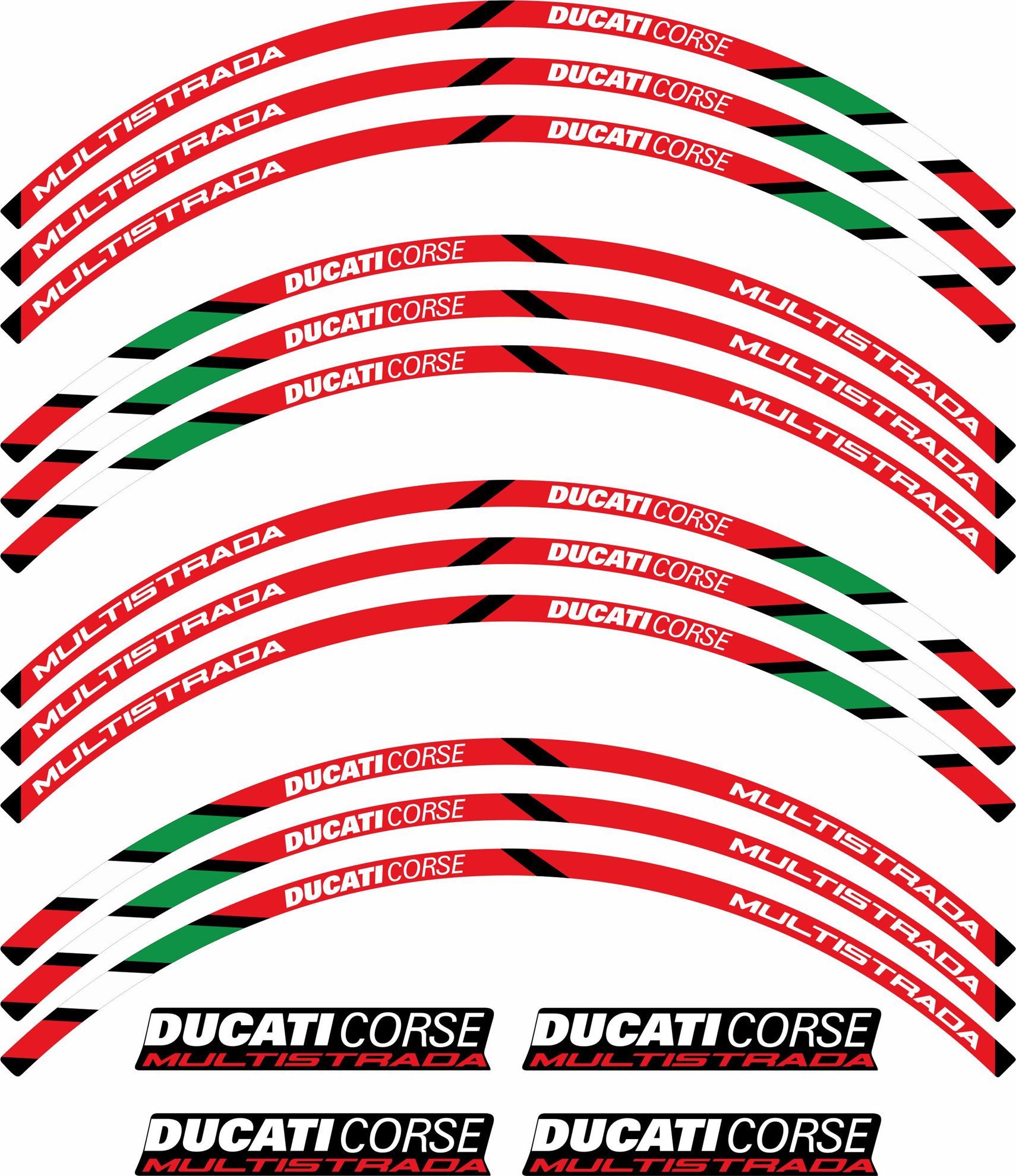 Zen Graphics - Ducati Multistrada Wheel Rim Decals / Stickers Kit