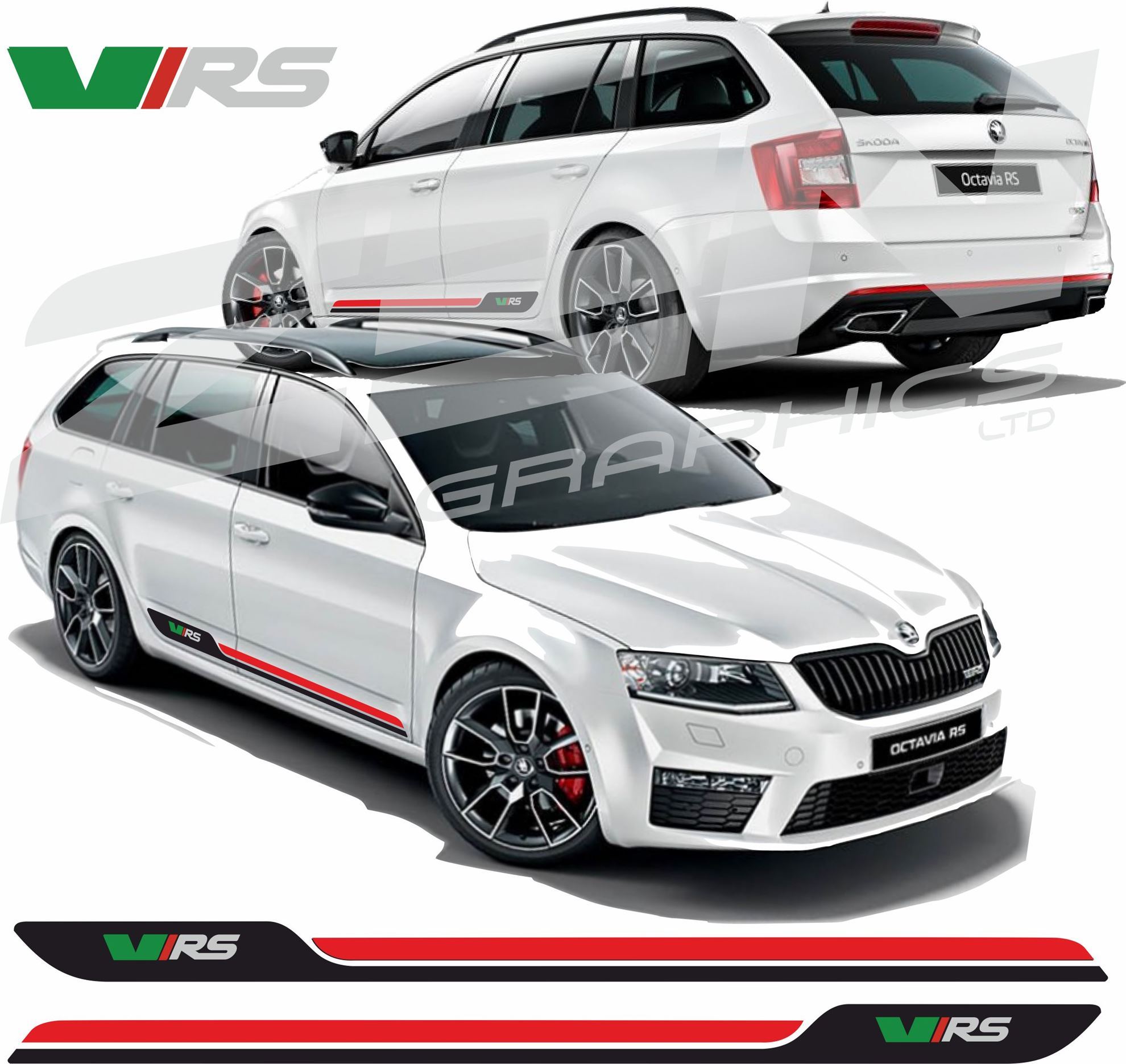 Zen Graphics - Skoda Octavia VRS side Stripes / Stickers