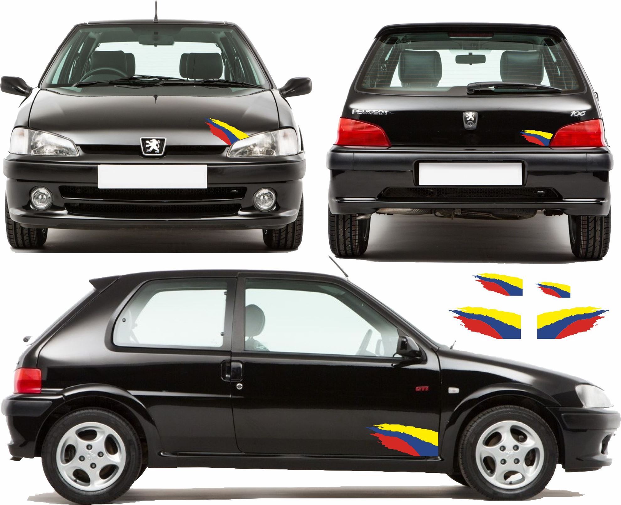 Zen Graphics - Peugeot 106 GTi / Rallye Swoosh Stickers / Decals
