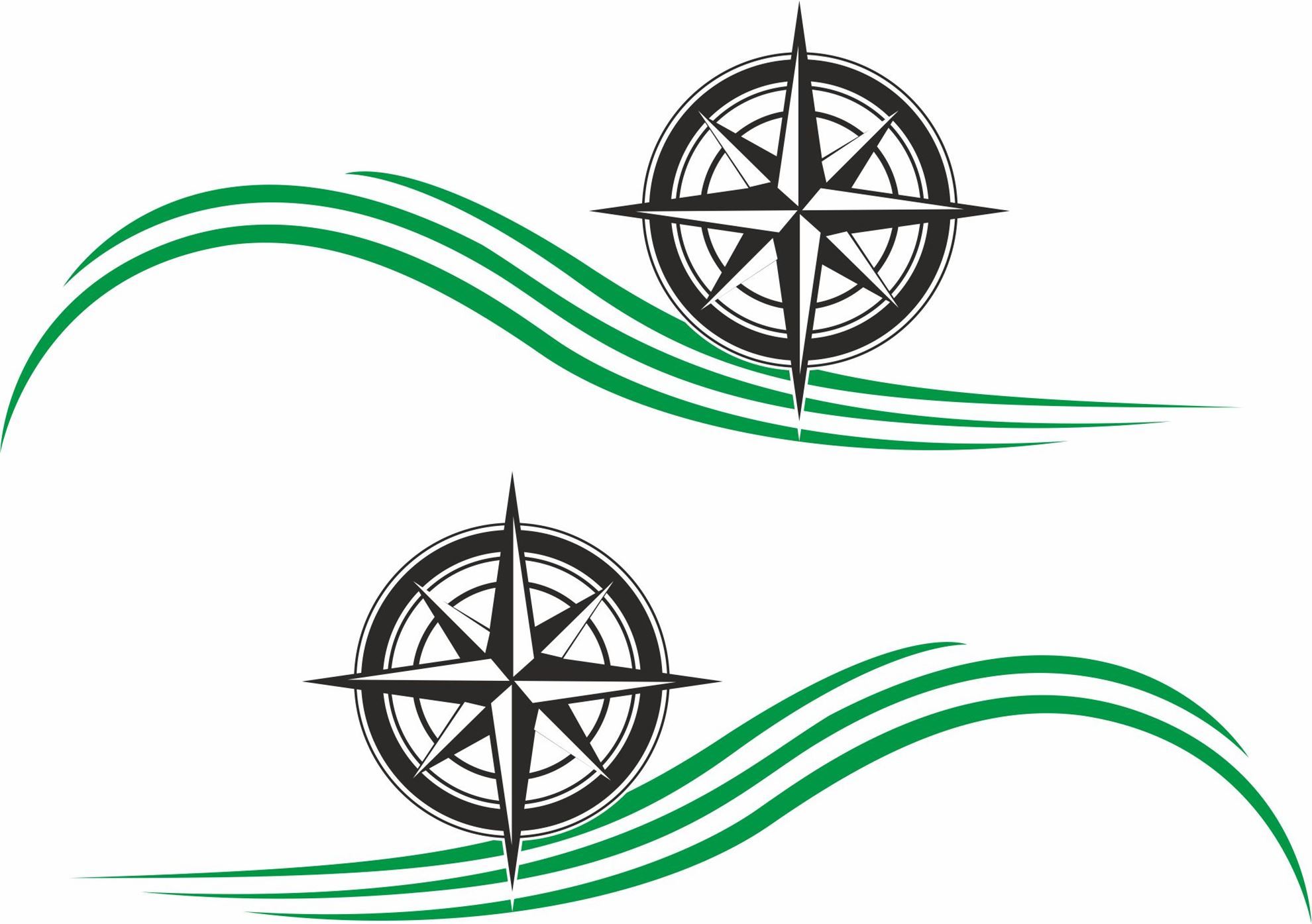 Zen Graphics - Swoosh and Compass General panel Decals / Stickers