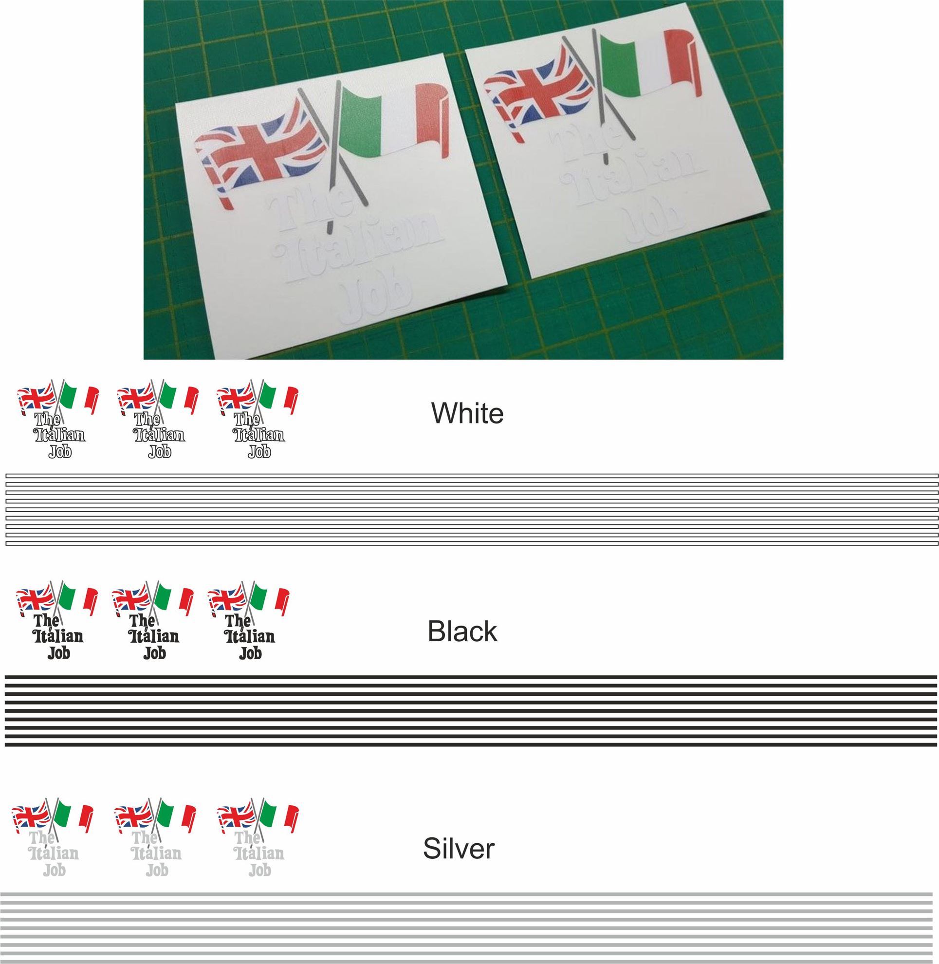 Zen Graphics - Mini Italian Job restoration side Stripes and Decals