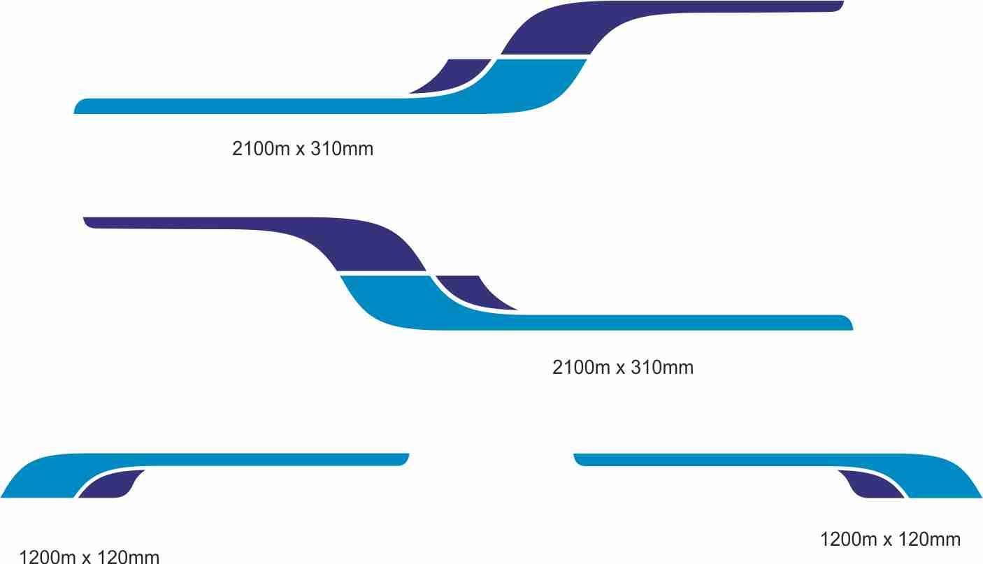 Zen Graphics - Split Stripe Side / General panel Decal / Stickers kit