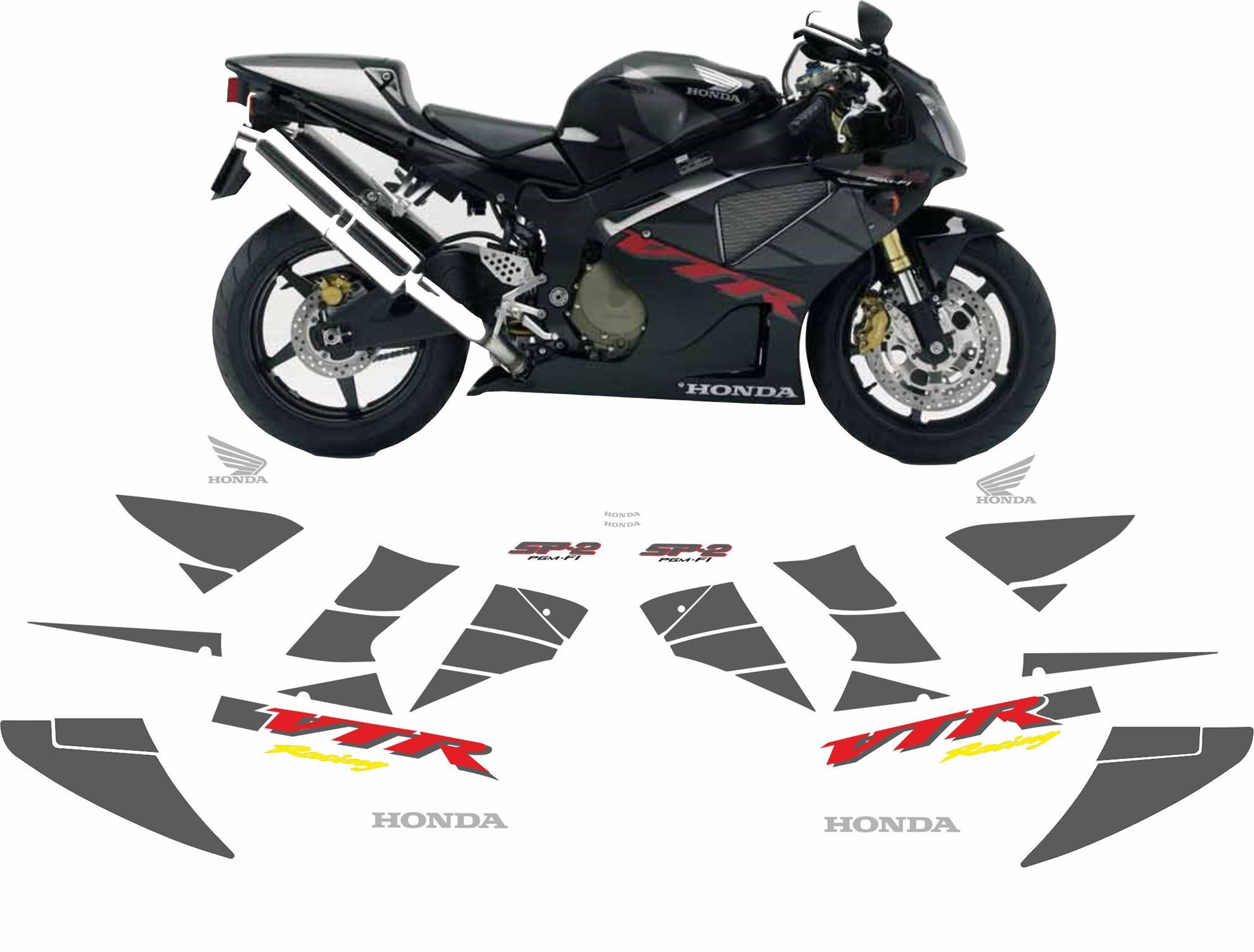 Zen Graphics - Honda VTR 1000 SP2 2002 full Restoration Decals / Stickers