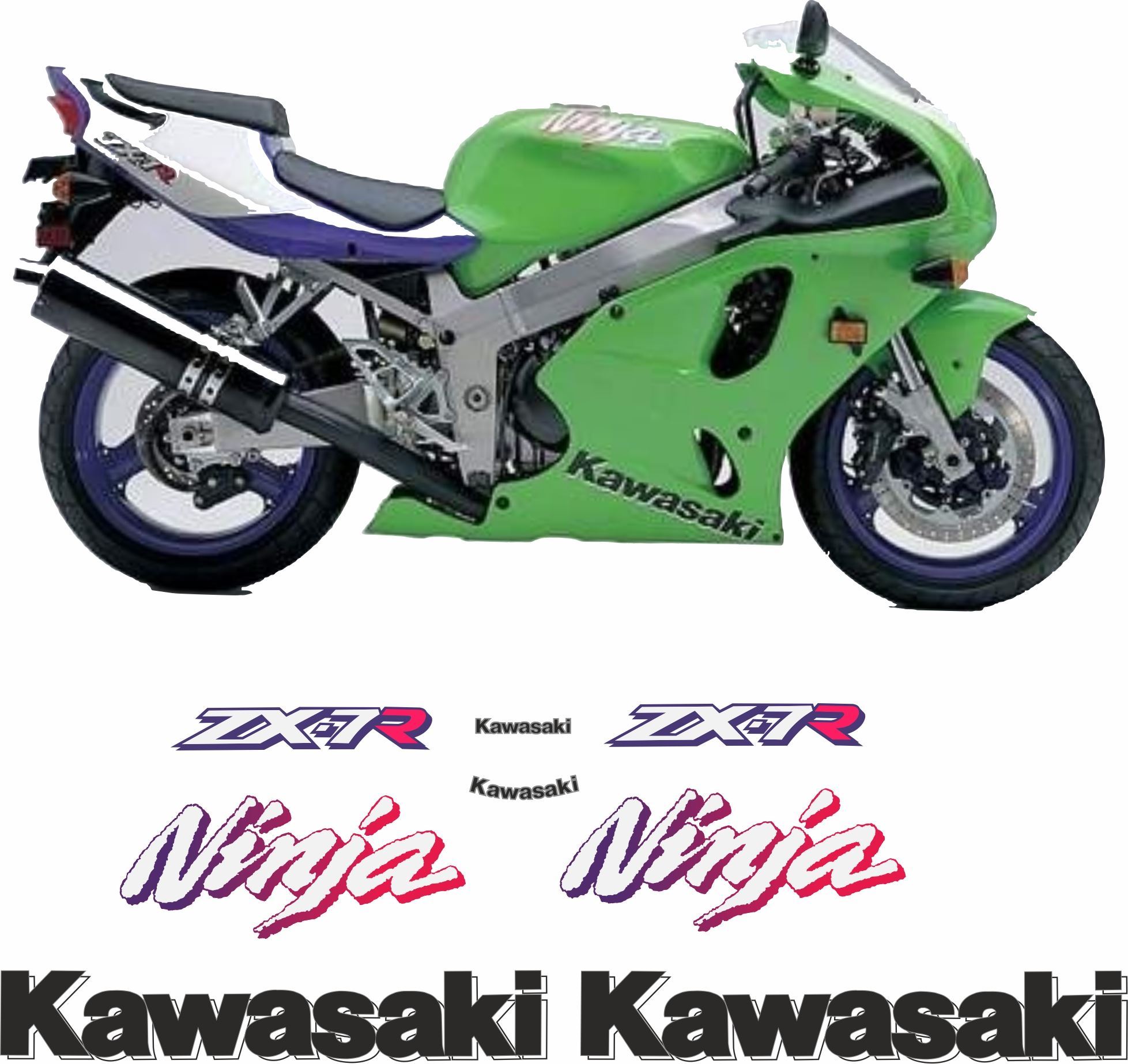 Zen Graphics - Kawasaki ZX-7R 1997 replacement Decals / Stickers