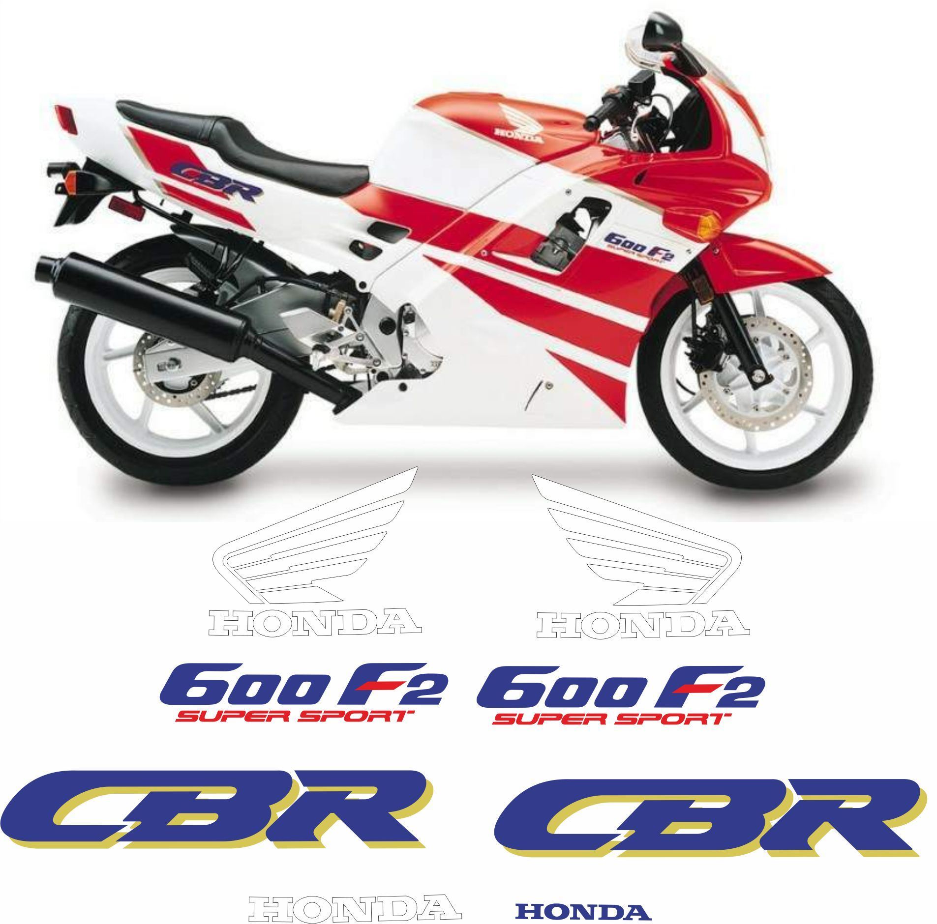 Zen Graphics - Honda CBR 600 F2 1992 - 1993 replacement Graphics / Stickers