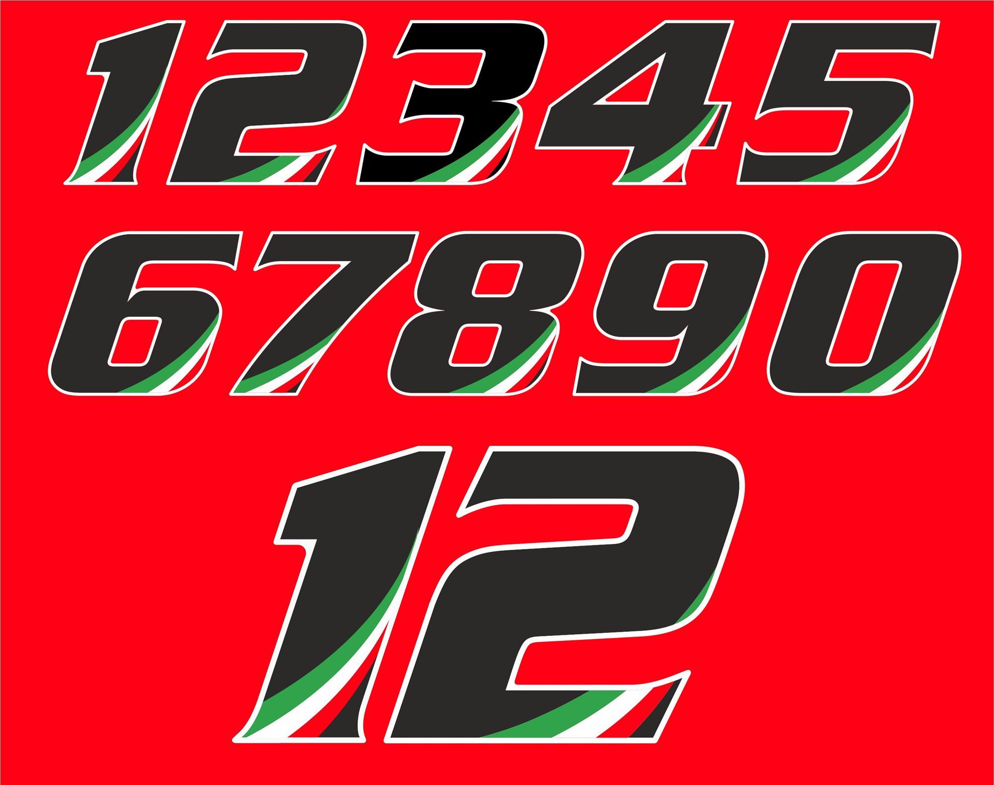 Zen Graphics - Track Day Italia Door Number Decals / Stickers