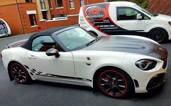 Zen Graphics - Fiat 124 Spider "Abarth" side Chequer / Stickers