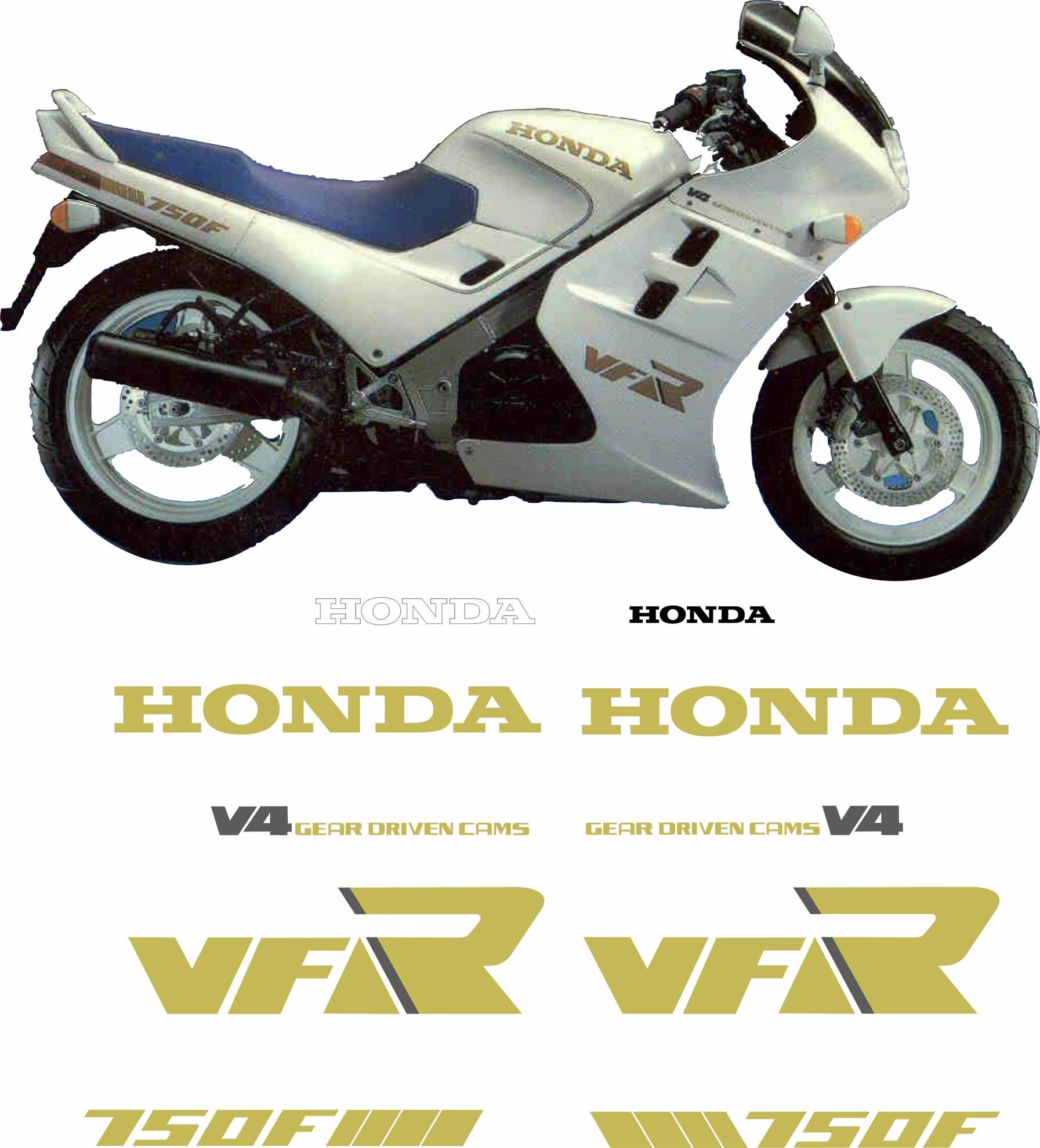 Zen Graphics - Honda VFR 750 1986 - 1987 Replacement Decals / Stickers