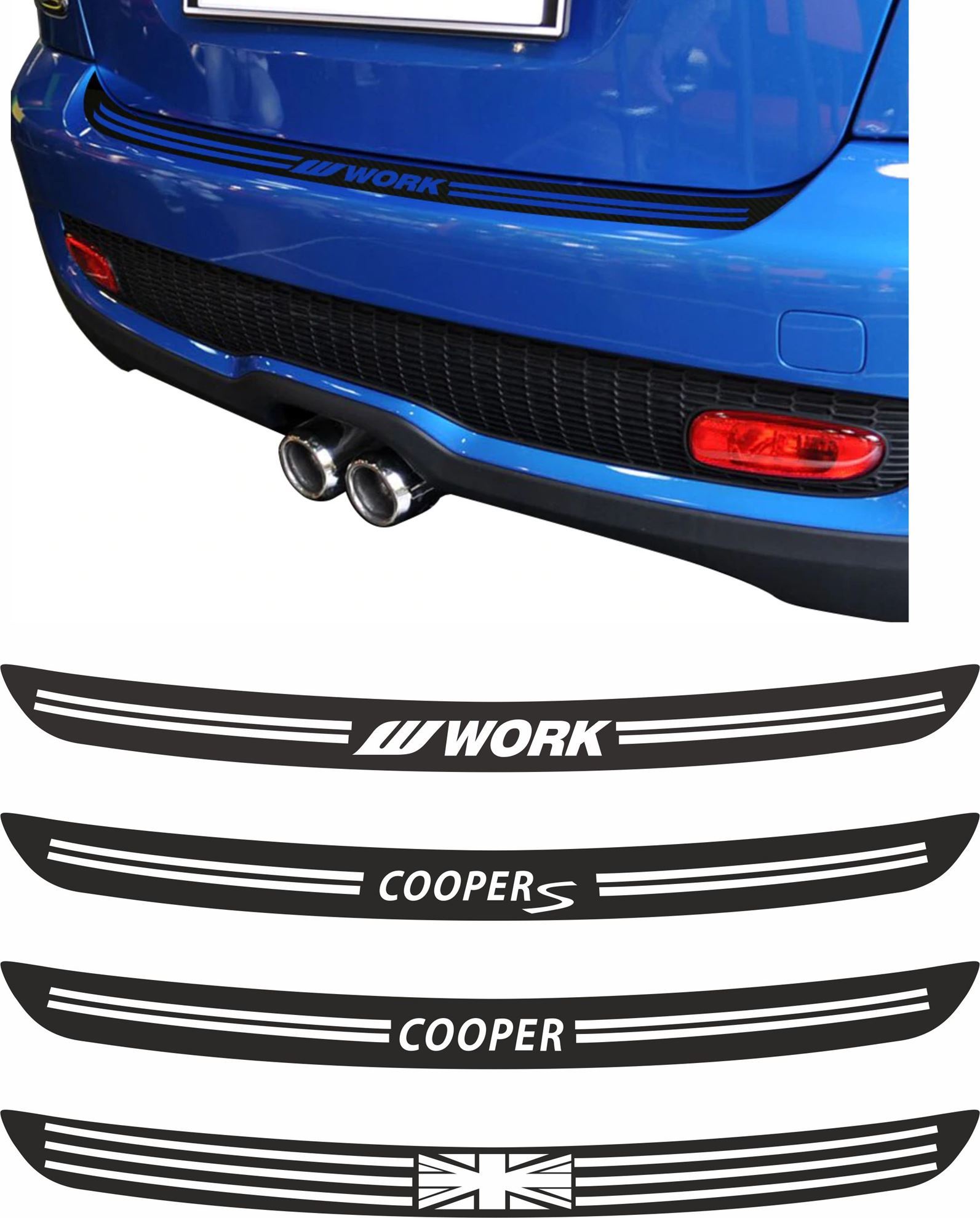 Zen Graphics - MINI R55 / R56 / R57 R58 rear Bumper Vinyl / Sticker