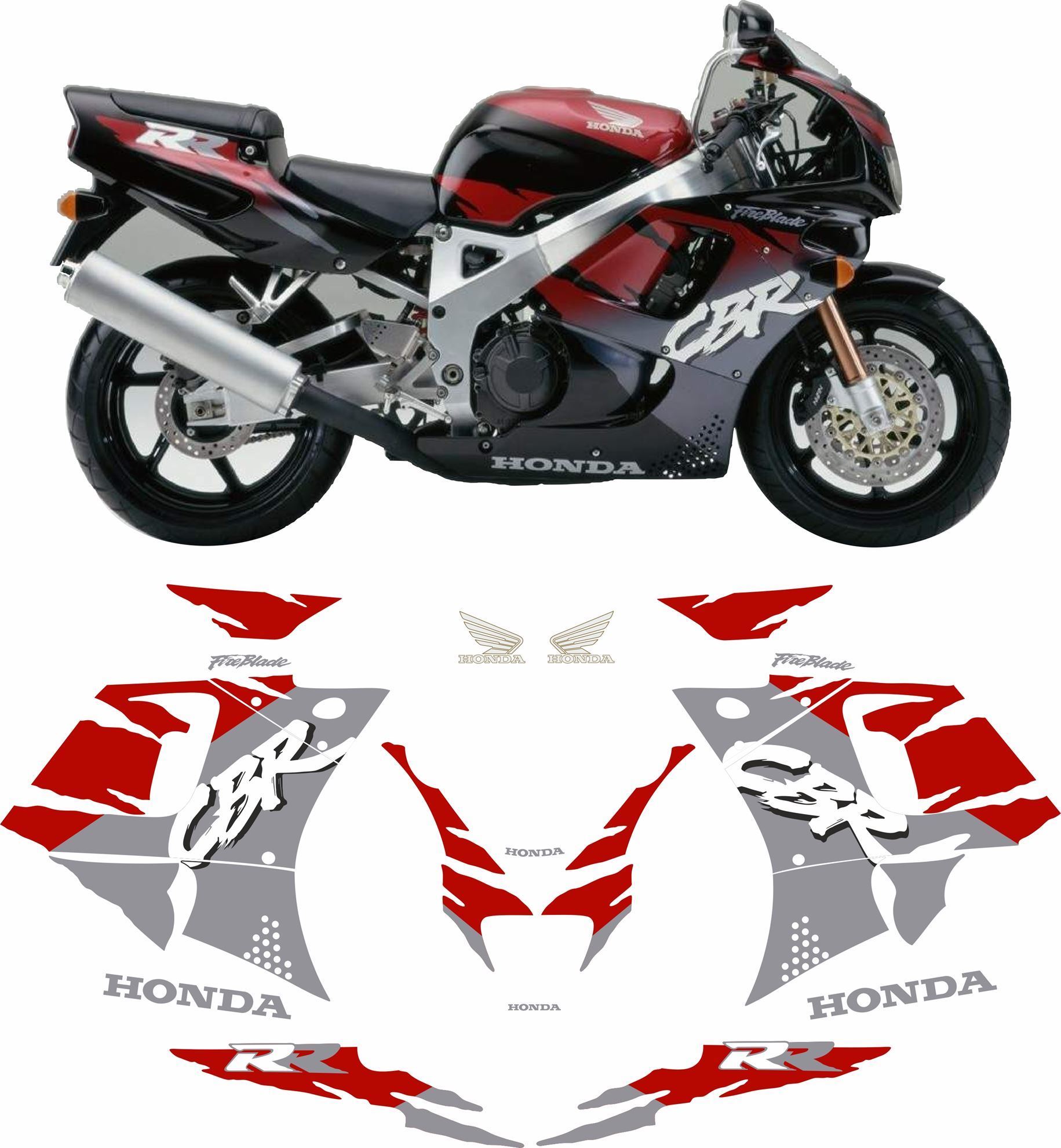 Zen Graphics - Honda CBR 900RR 1995 replacement Decals / Stickers