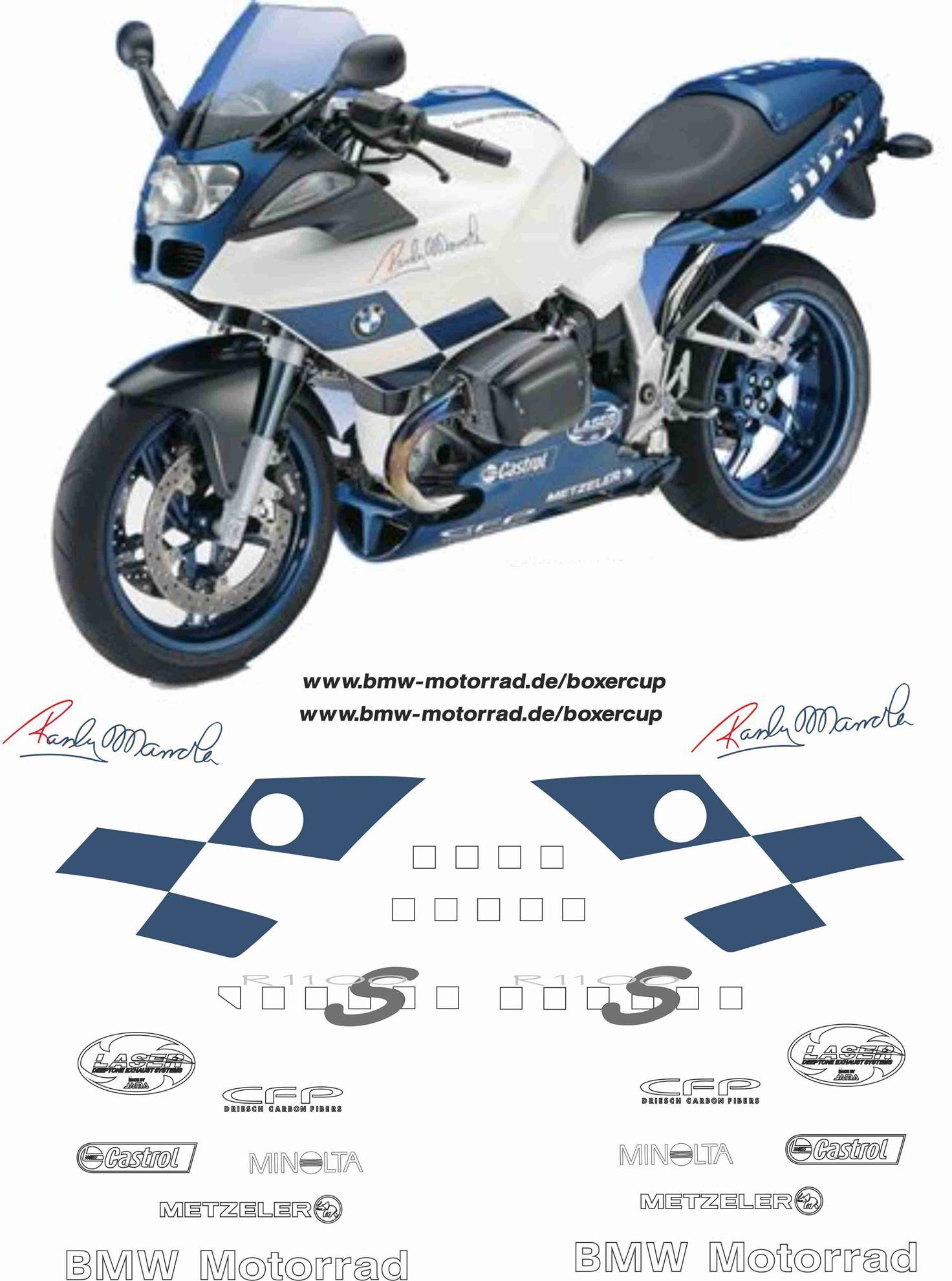 Zen Graphics - BMW R 1100 S Boxer Cup 2004 Decals / Stickers
