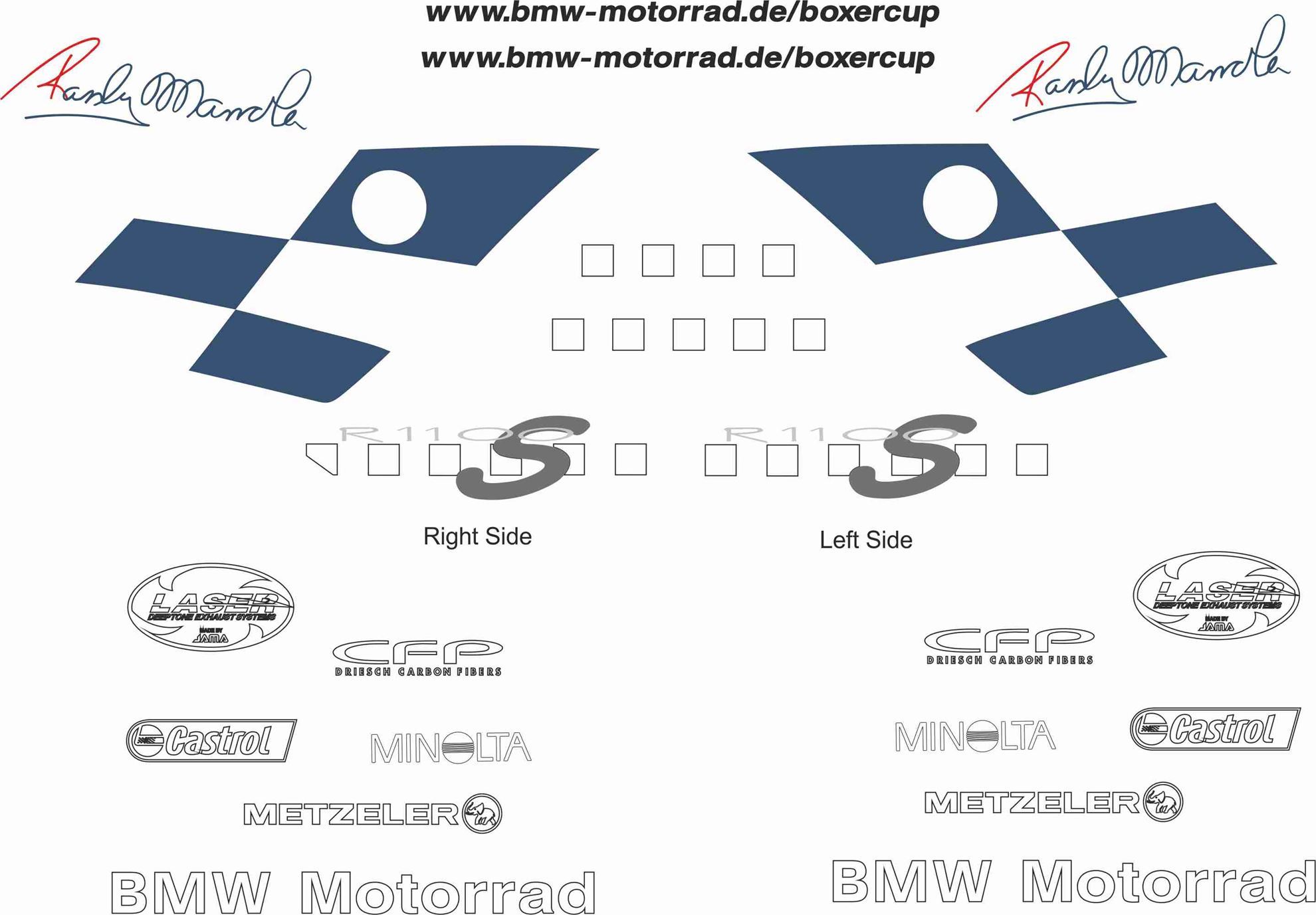 Zen Graphics - BMW R 1100 S Boxer Cup 2004 Decals / Stickers