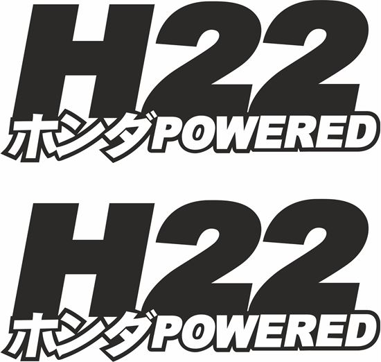 Zen Graphics - Honda"H22 Powered"panel / Glass Decals / Stickers