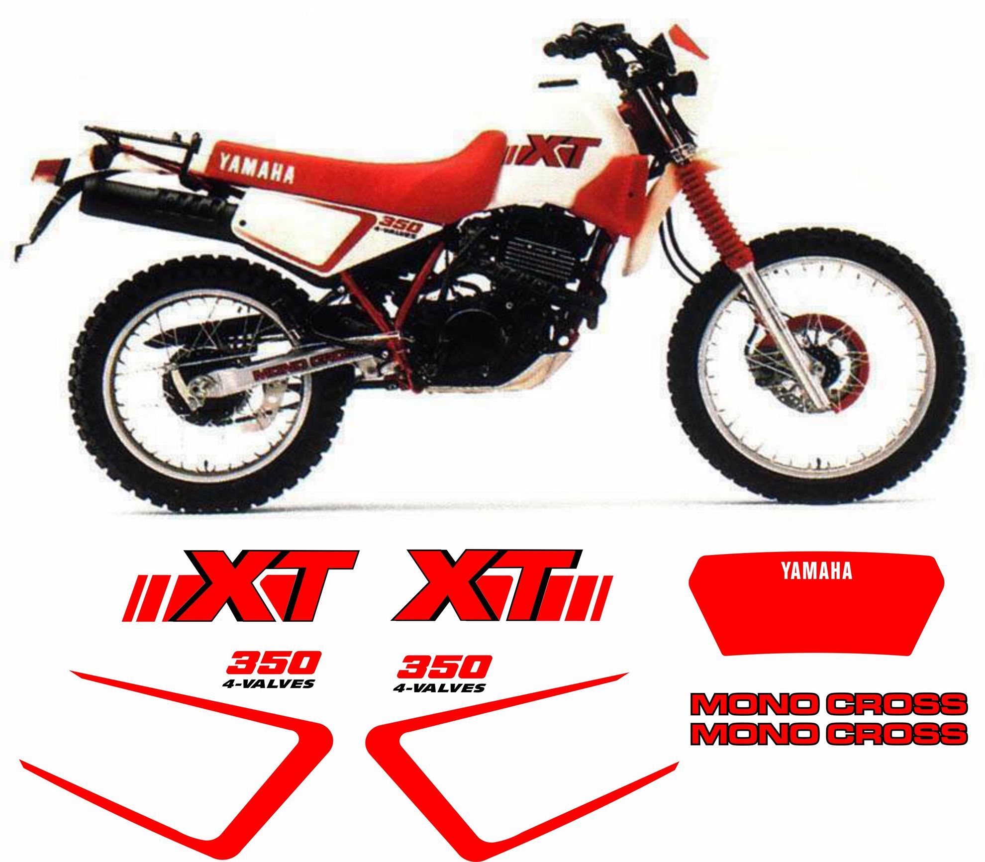 Zen Graphics - Yamaha XT350 1988 - 1990 replacement Decals / Stickers