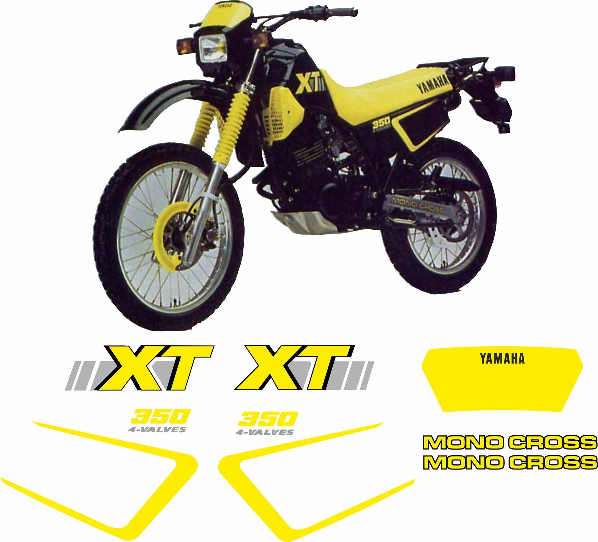Zen Graphics - Yamaha XT350 1988 - 1990 Replacement Decals / Stickers