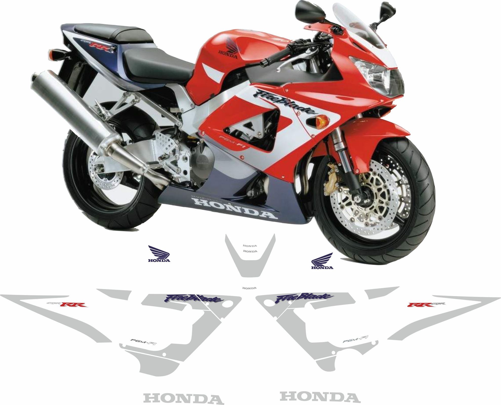 Zen Graphics - Honda CBR 929RR 2000- 2001 replacement graphics / Stickers