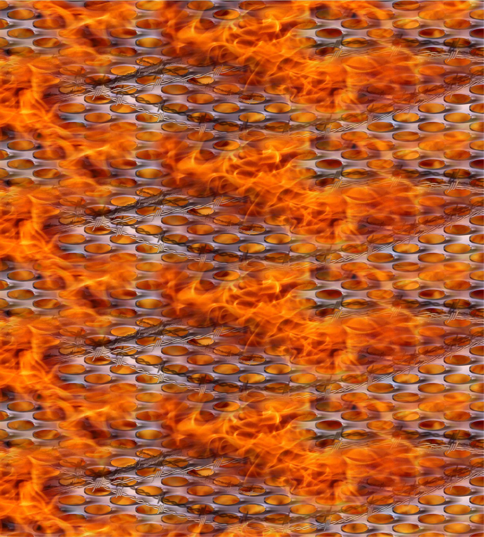 Zen Graphics - Fire Metal Mesh Vinyl Wrap Sheet