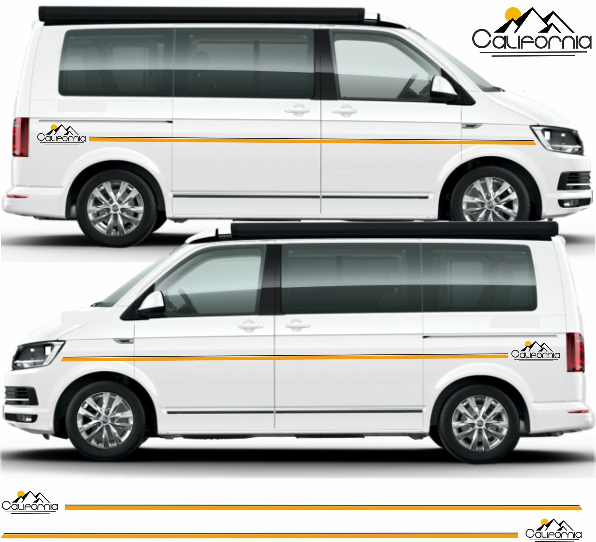 Zen Graphics - Transporter T5 / T6 California side Stripes / Stickers