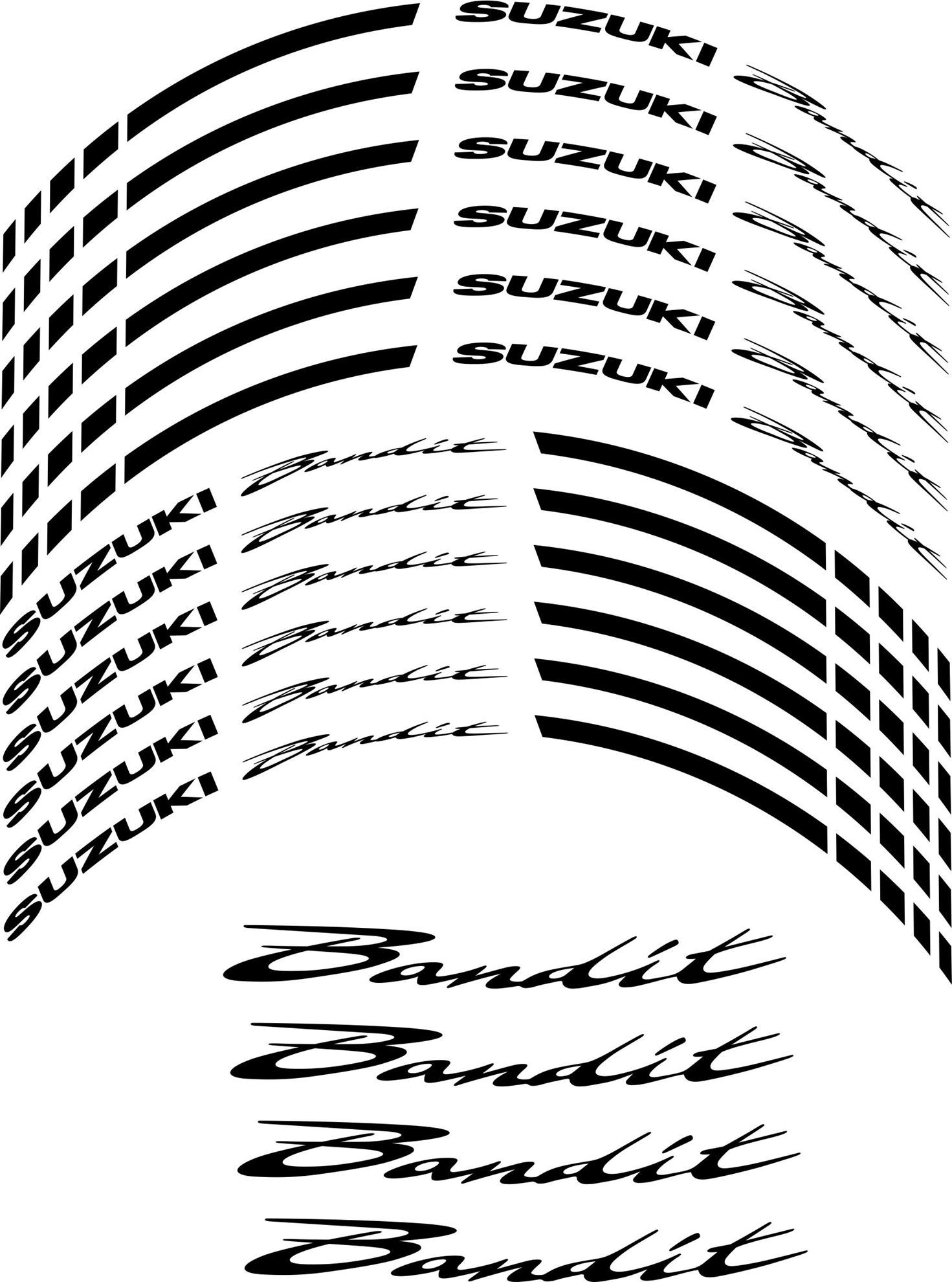 Zen Graphics - Suzuki Bandit Inner Wheel Decals / Stickers