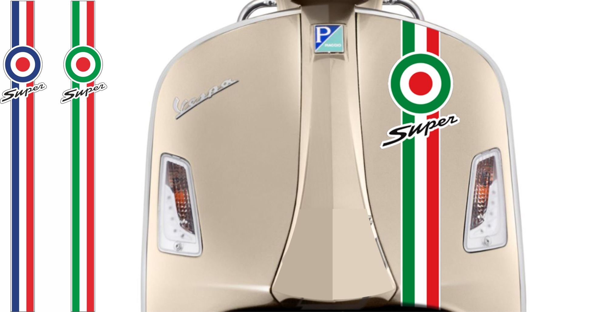 Zen Graphics - Vespa "Super" front Fairing Target Stripe / Sticker