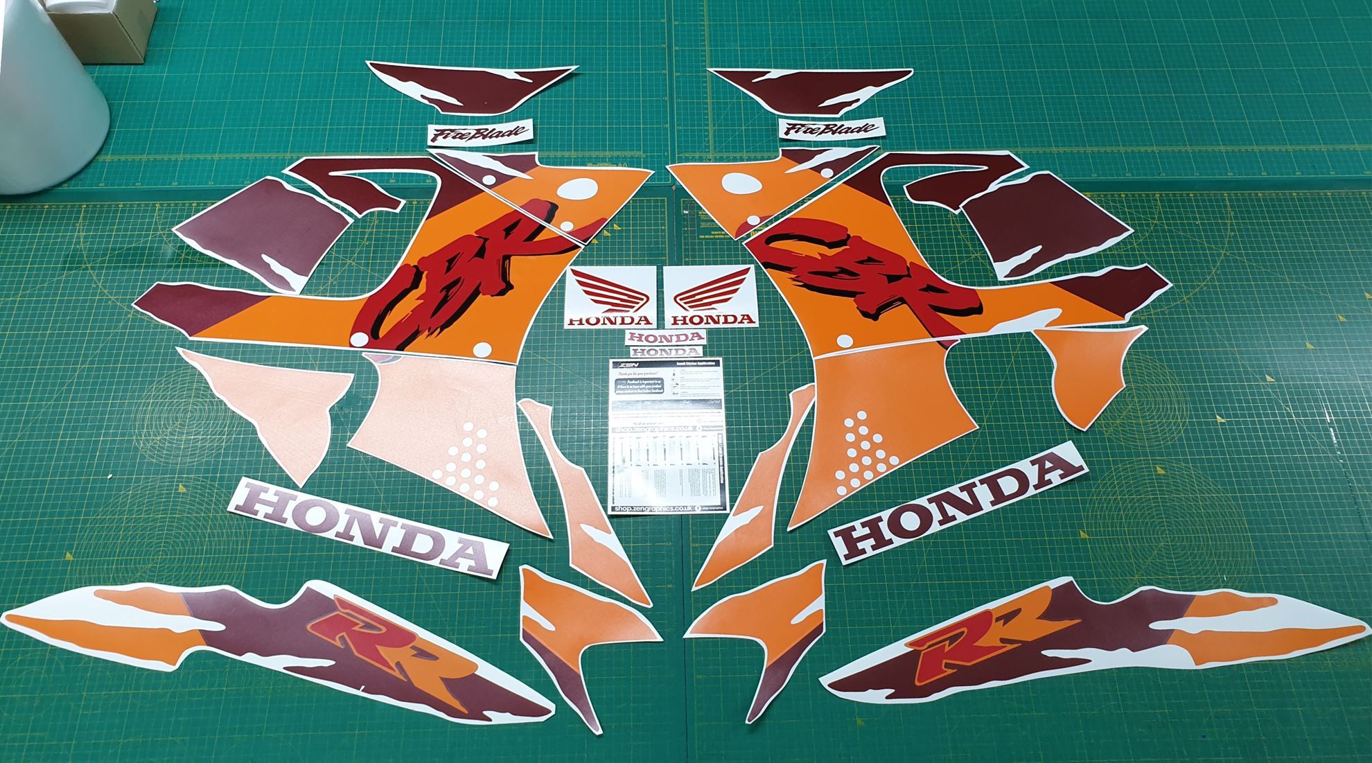 Zen Graphics - Honda CBR 900RR Urban Tiger 1994 replacement Decals ...