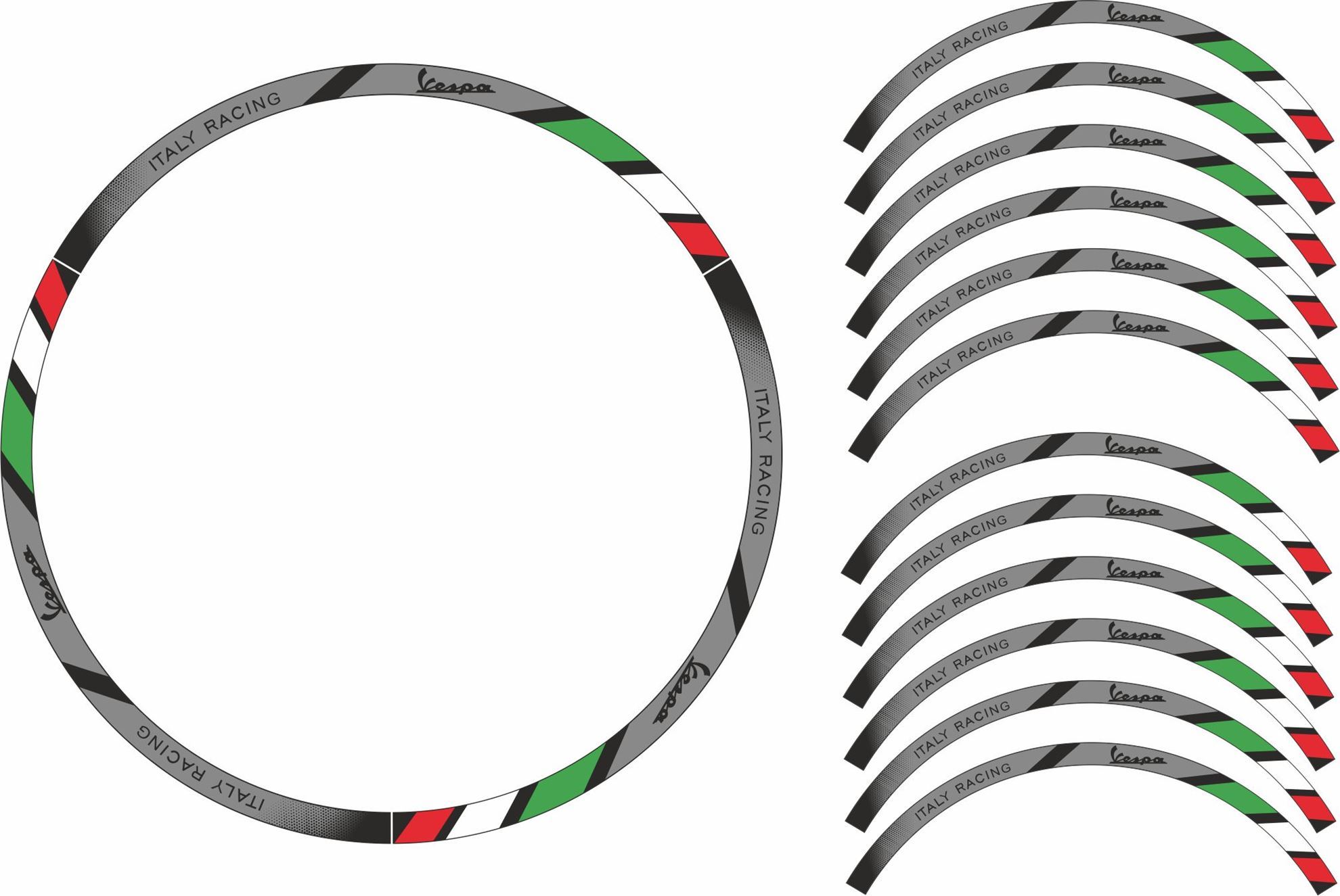 Zen Graphics - Vespa 12" Wheel Rim Stripes / Stickers