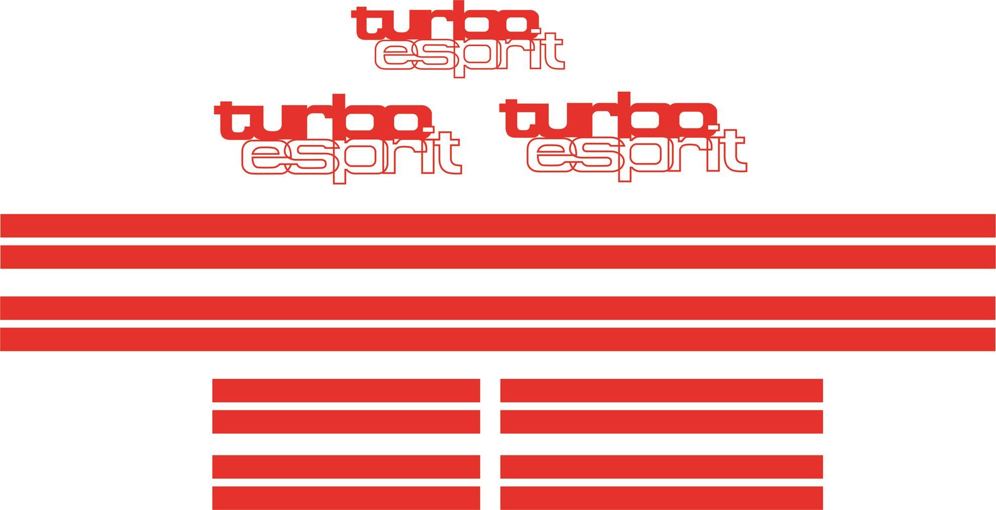 Zen Graphics - Lotus Turbo Esprit 1979-1987 replacement Decals / Stripes
