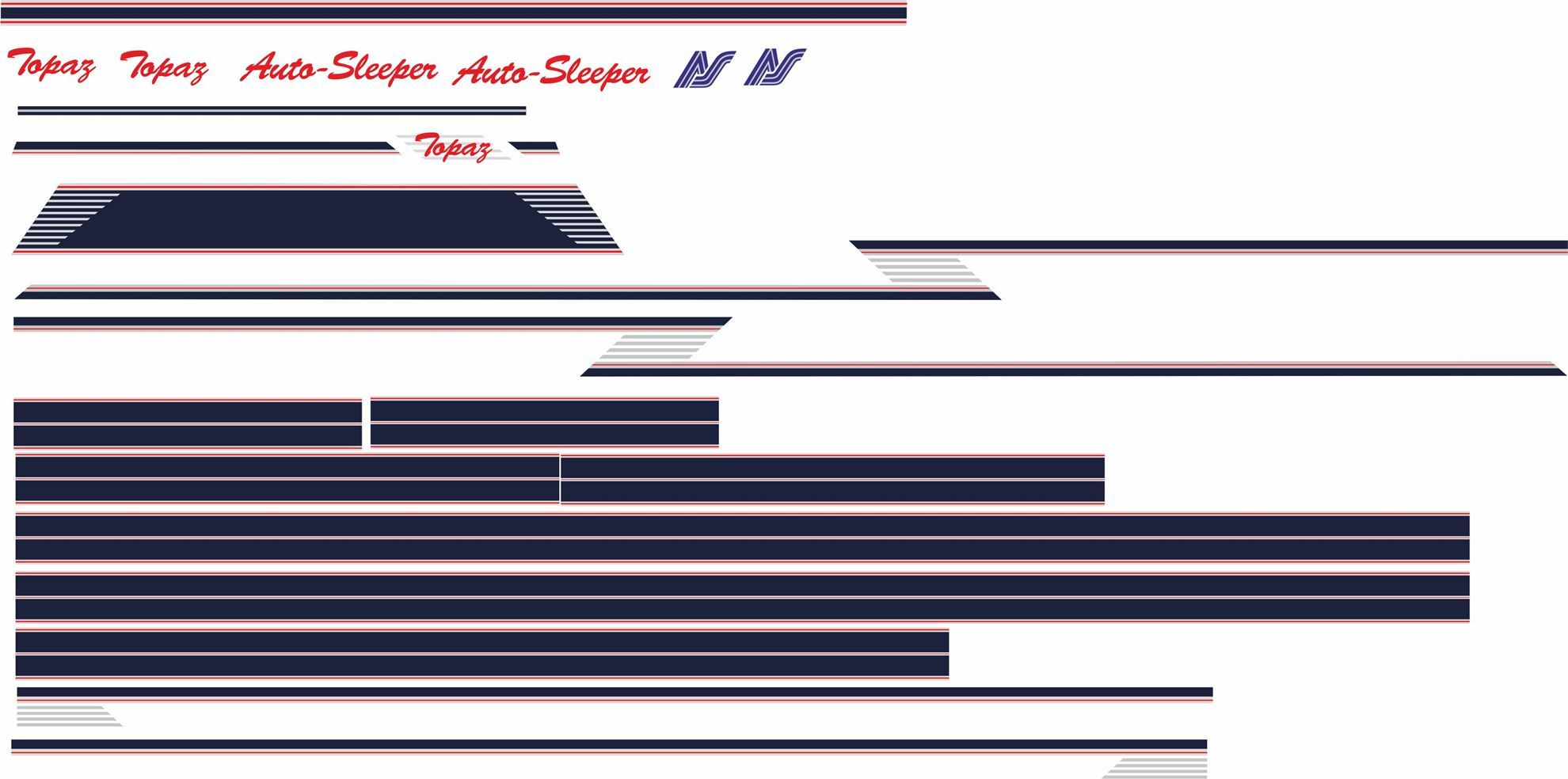 Zen Graphics - VW T4 Auto sleeper Topaz restoration Stripes / Decals ...