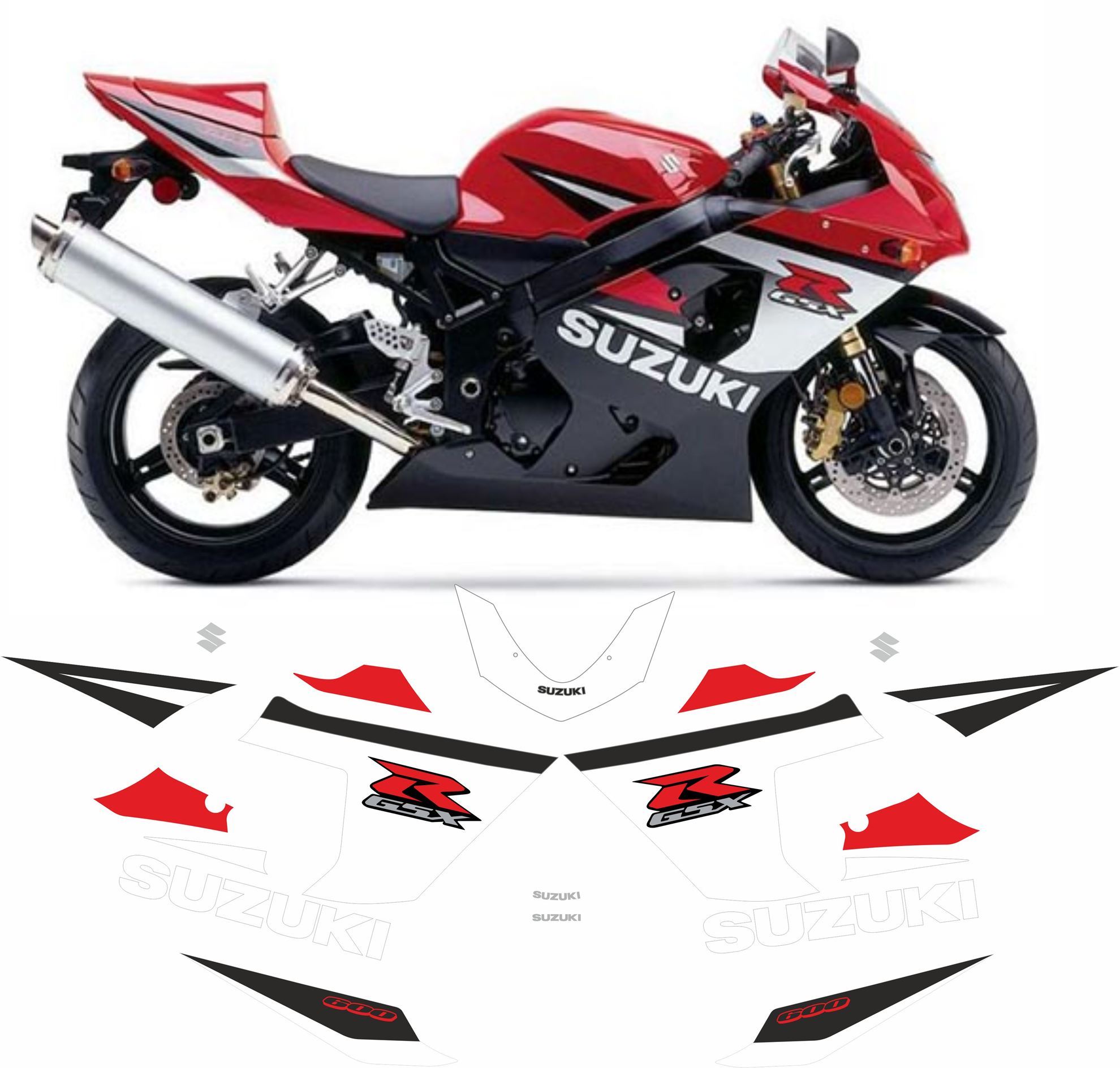 Zen Graphics - Suzuki GSX-R 600 K5 2005 replacement Decals / Stickers
