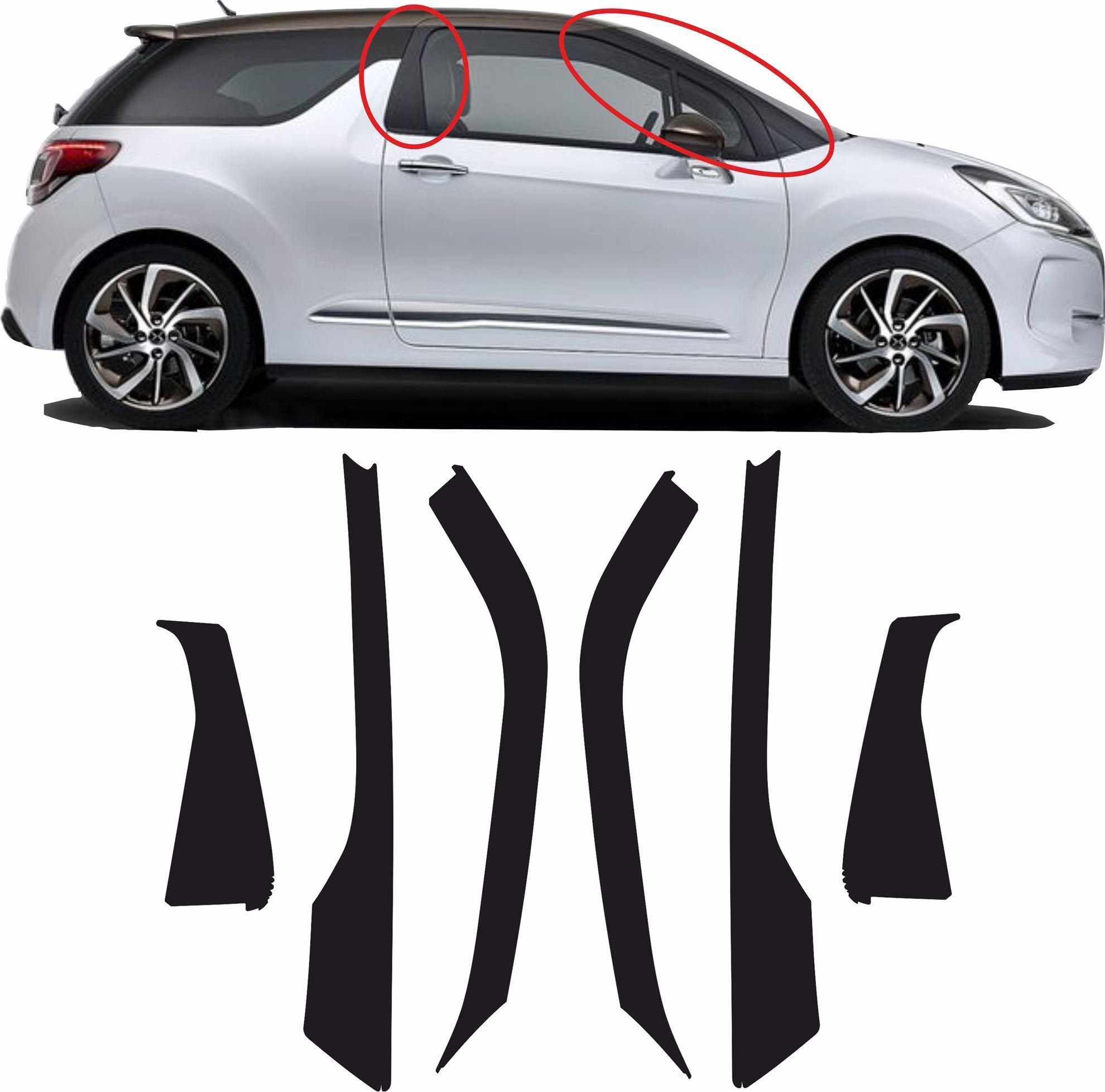 Zen Graphics - DS3 A & B Pillar textured protection Vinyl / stickers ...