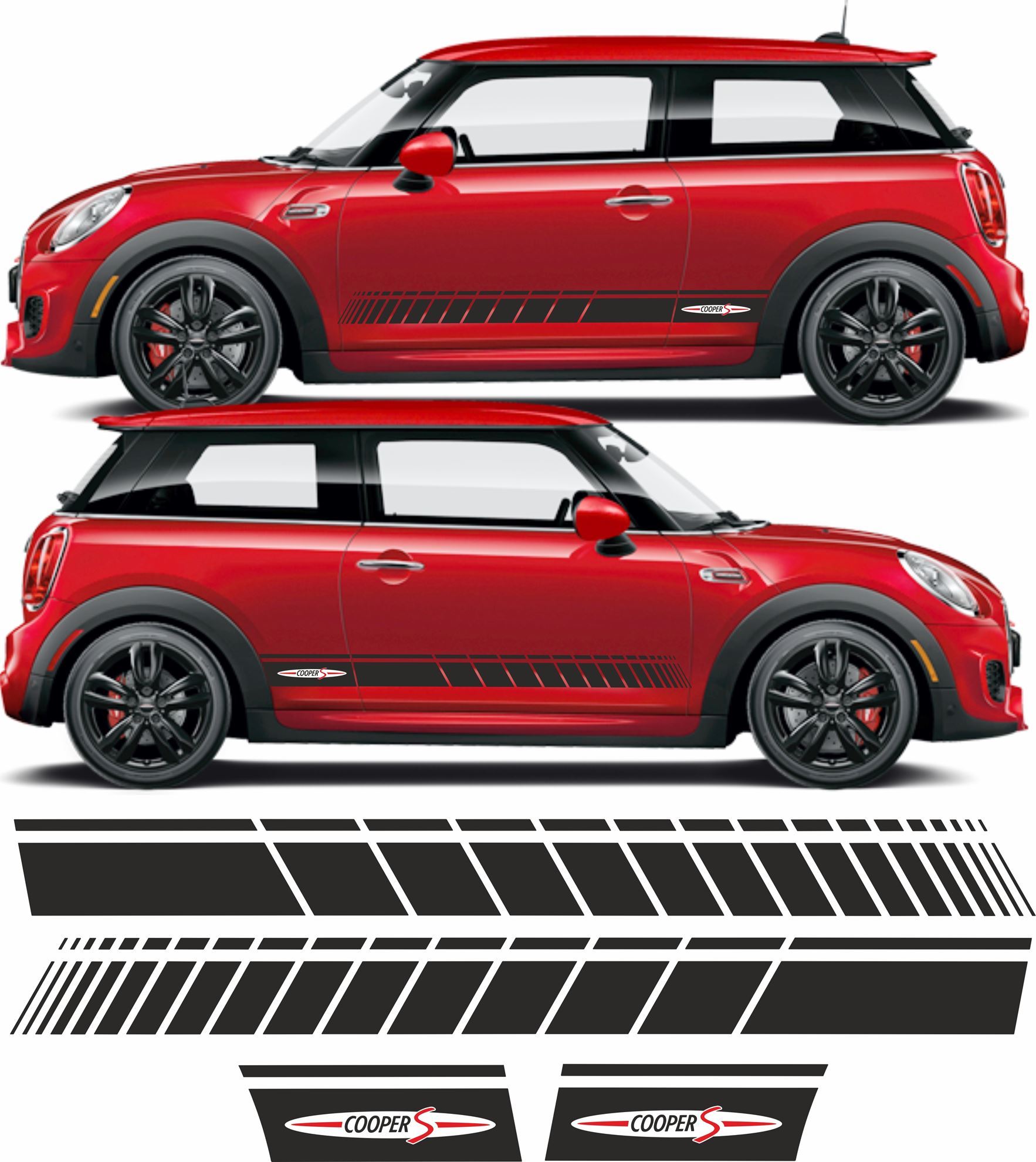 Zen Graphics - Mini R56 / R57 / R58 / R59 Cooper S side Stripes